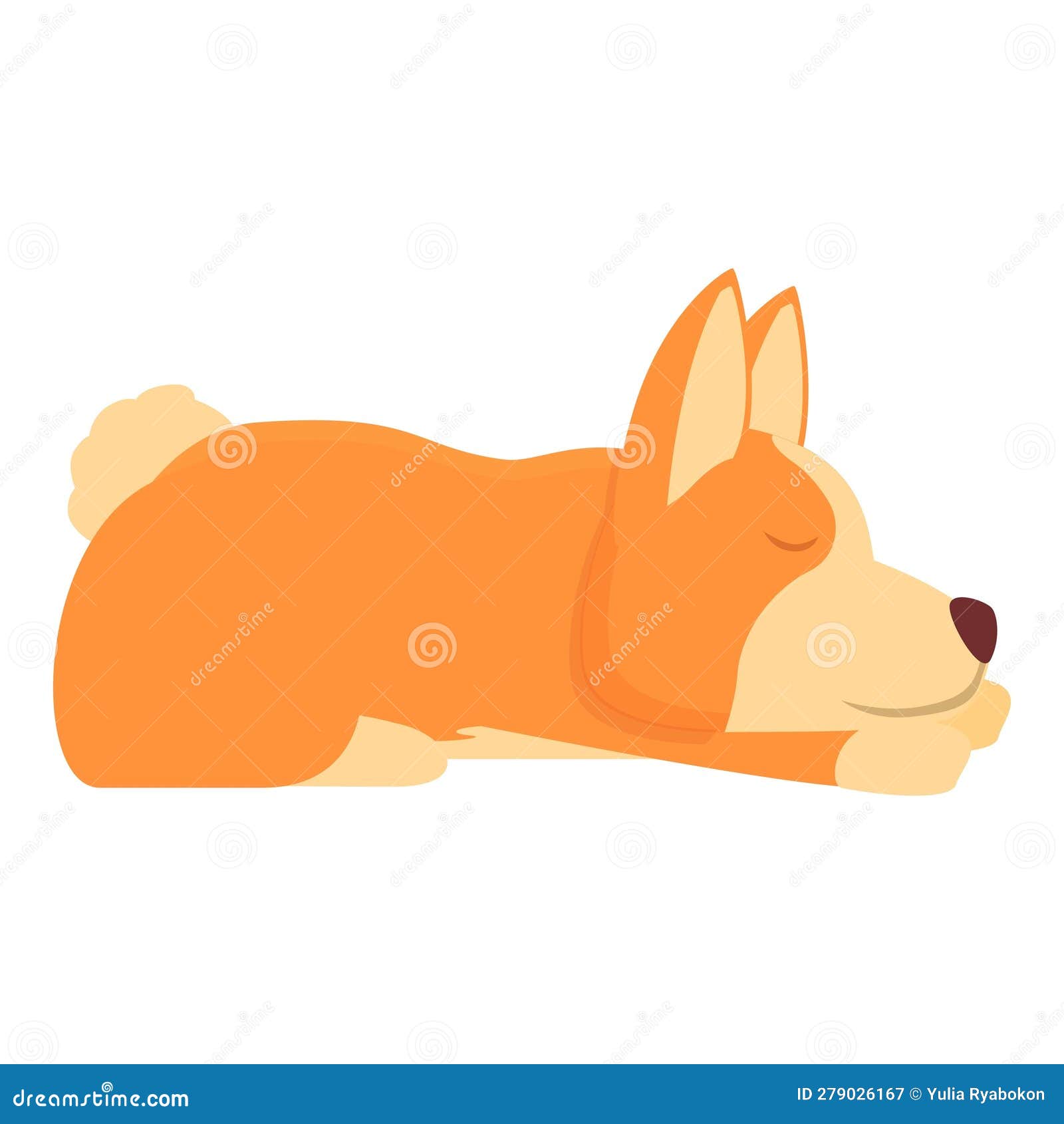 Sleeping Corgi Icon Cartoon Vector. Royal Canine Stock Vector ...