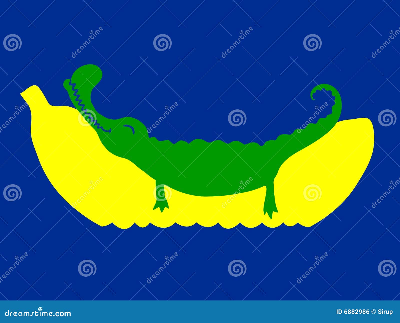 Sleeping Crocodile On A Banana Stock Vector - Illustration of clipart ...