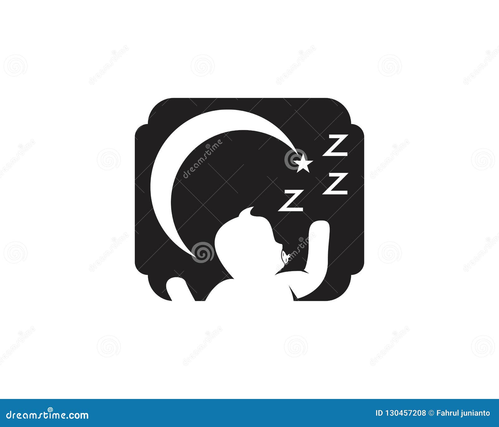Sleeping Cute Baby Logo Design Vector Stock Illustration - Illustration ...