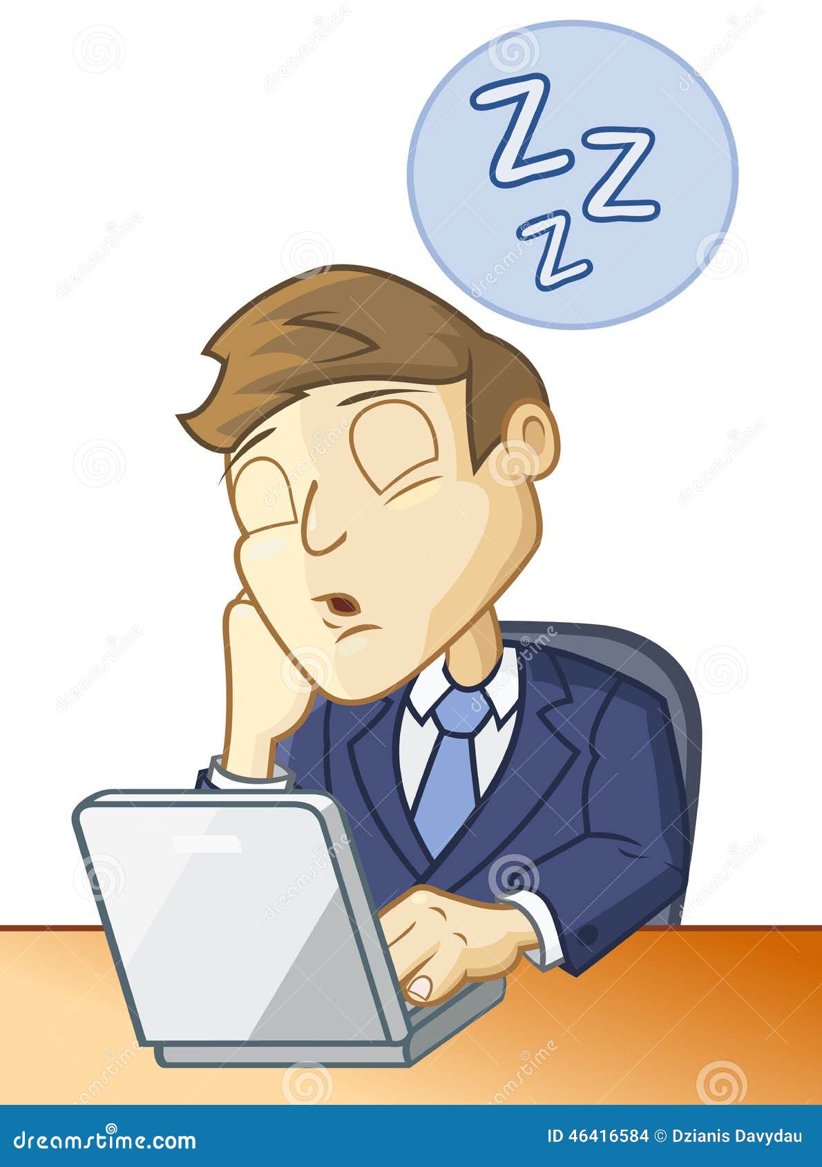 Sleeping at the desk stock vector. Illustration of business - 46416584