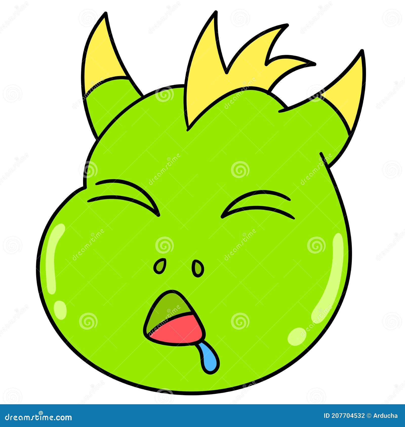 Boy Head Was Drooling Sleeping Soundly, Doodle Icon Drawing Cartoon ...