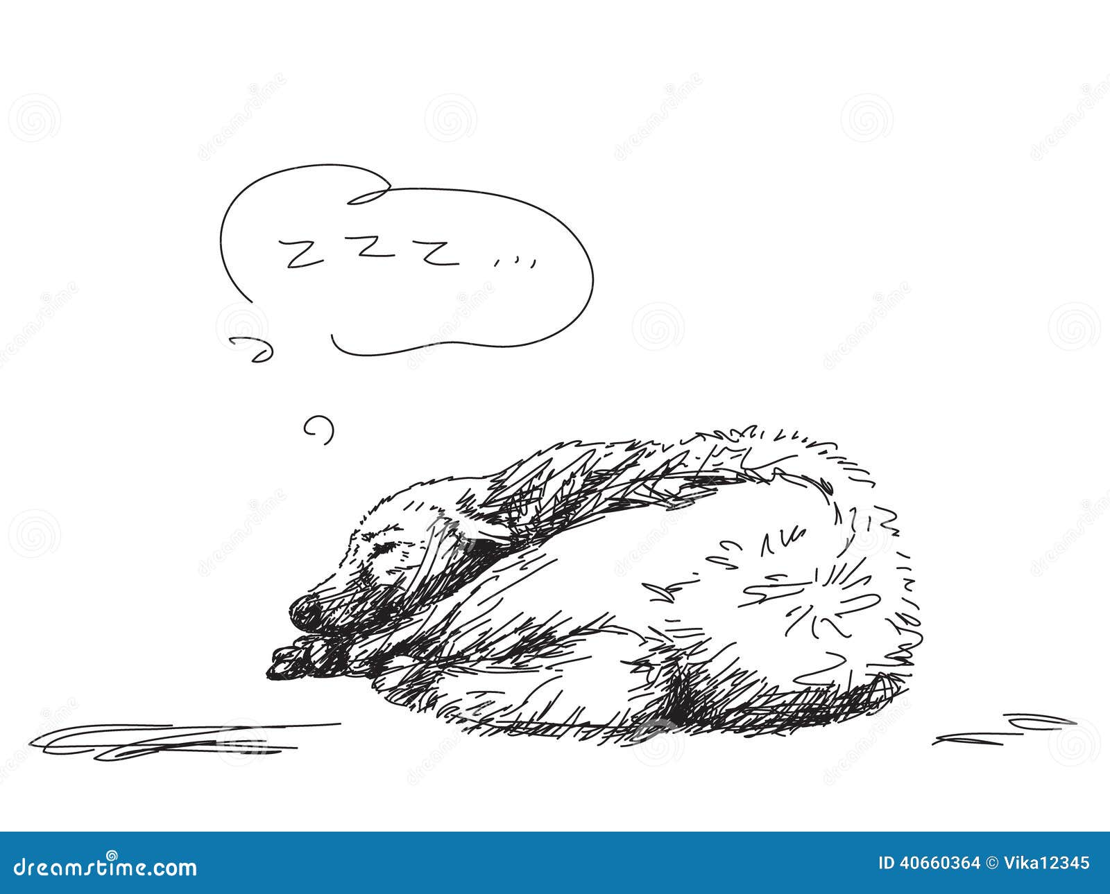 Sleeping dog sketch stock vector. Illustration of relaxed - 40660364