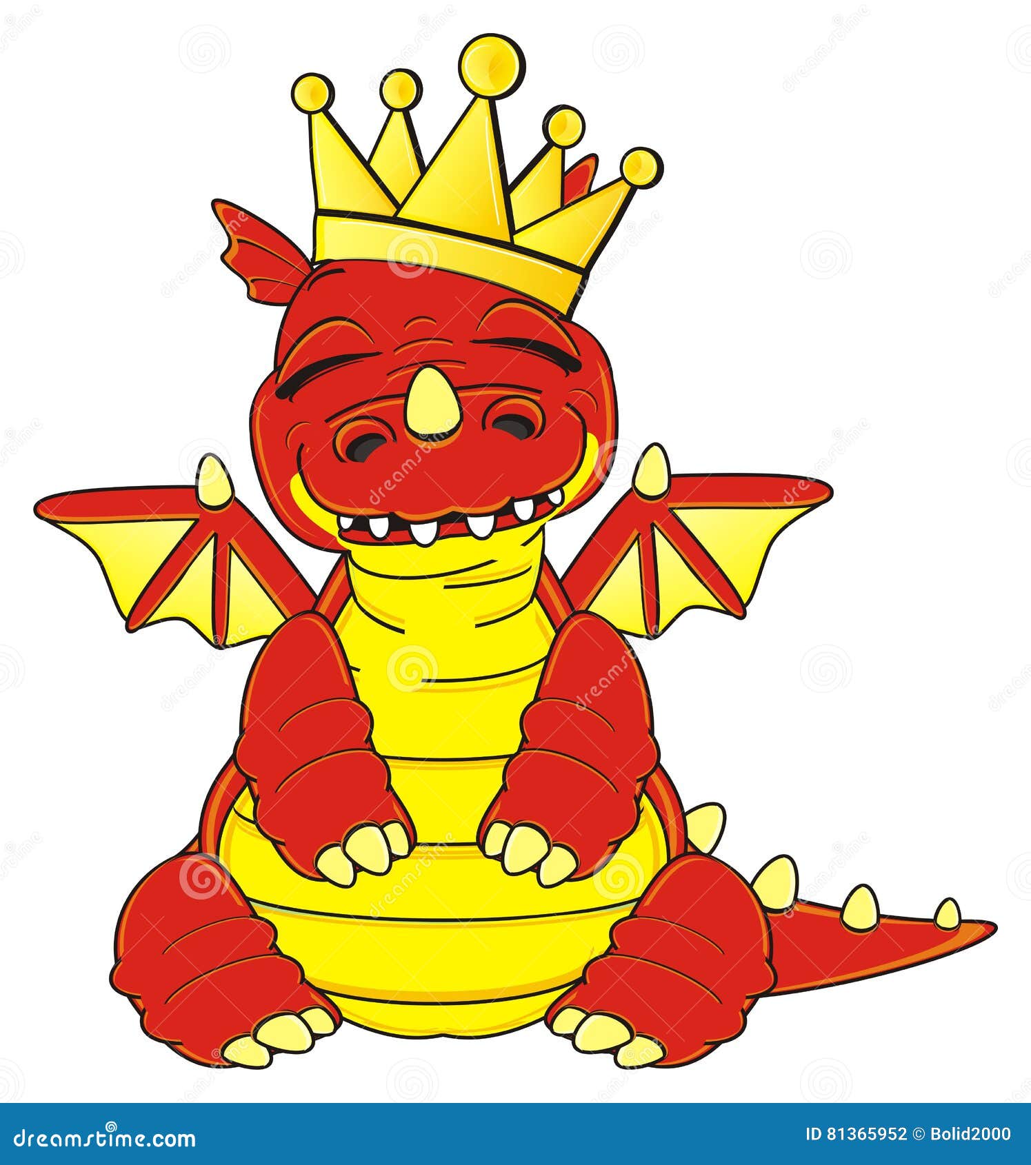 Sleeping dragon with crown stock illustration. Illustration of fire ...