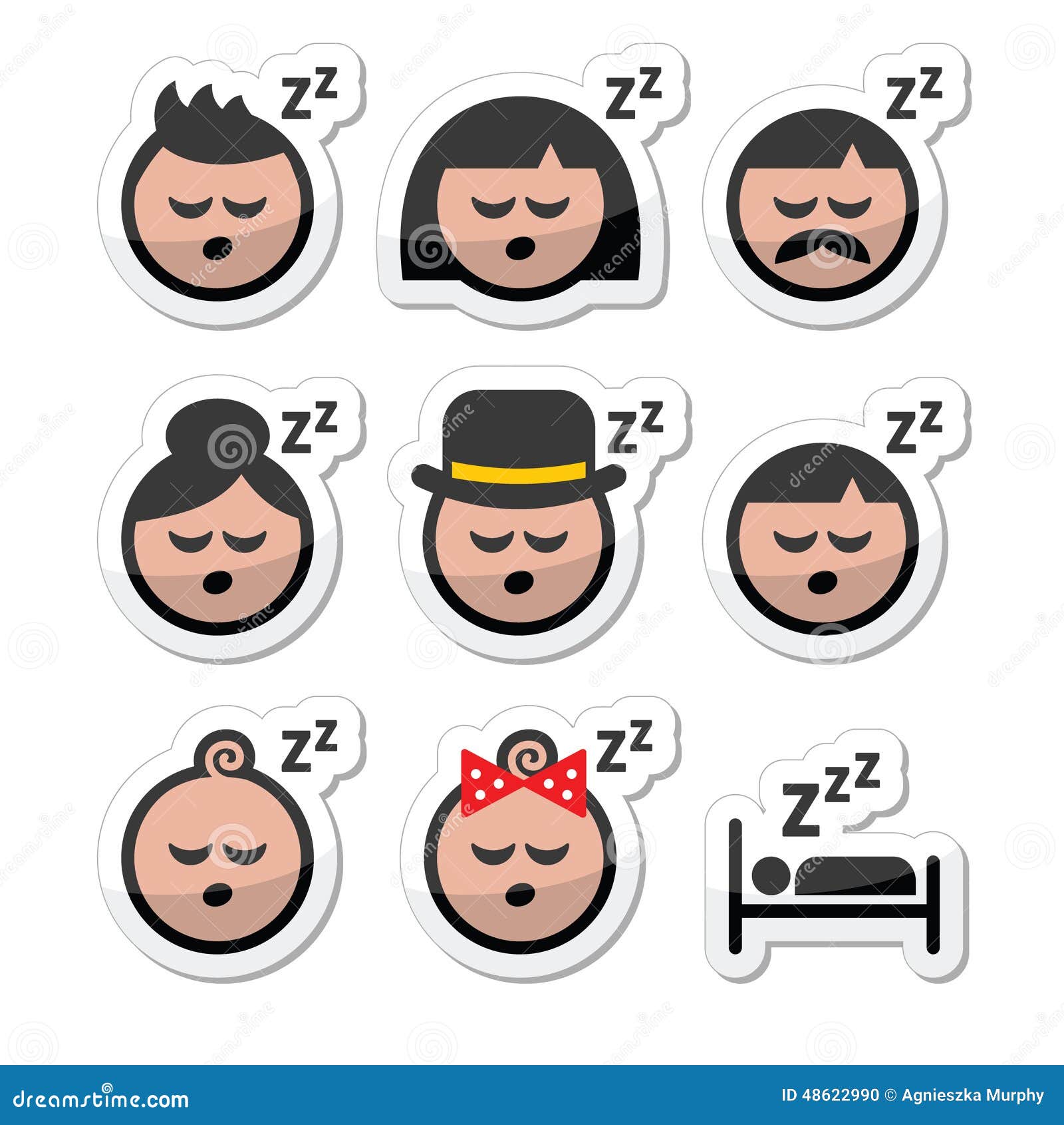 Coma Icons Set. Hospital Bed. Infographic Signs. Vector | CartoonDealer ...