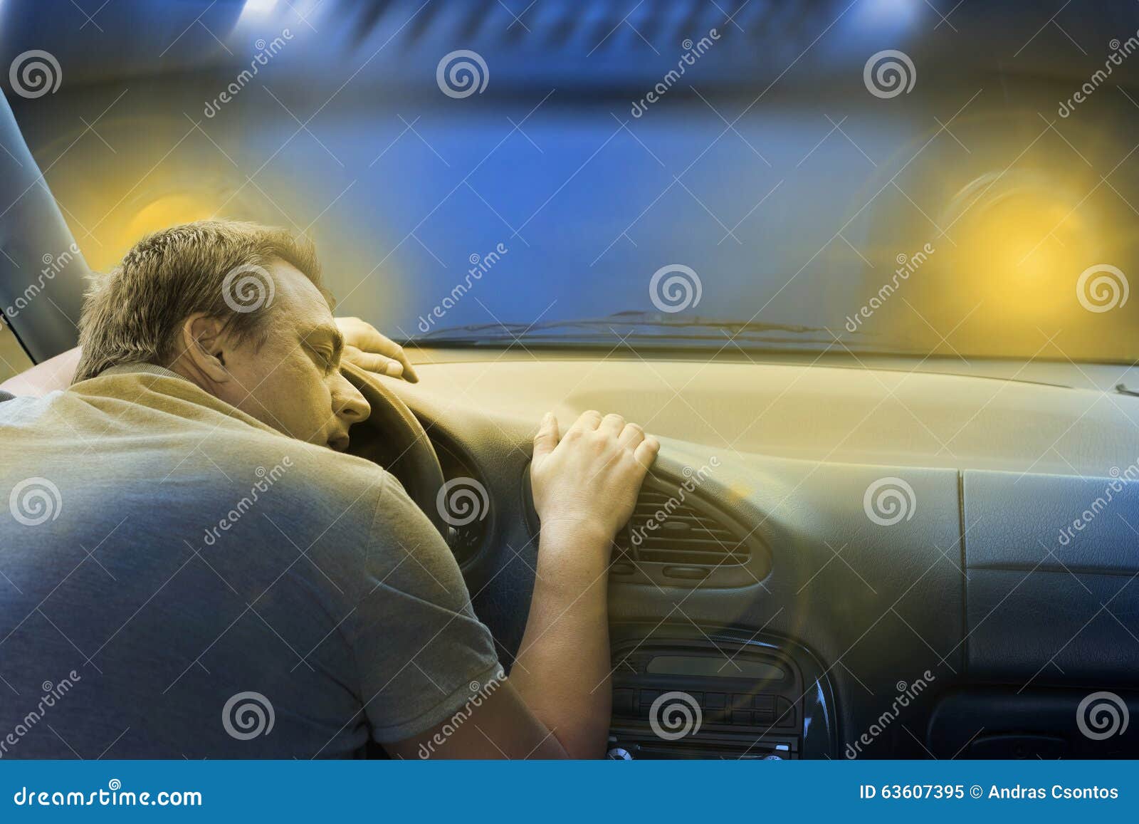 Sleeping Driver before His Death Stock Image - Image of asleep, drive ...