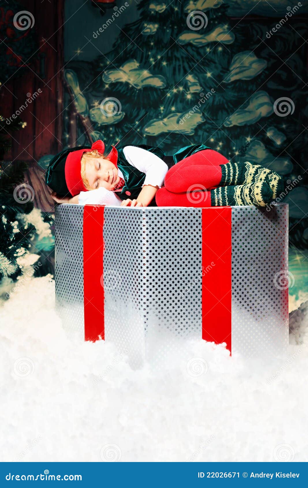 Sleeping elf stock image. Image of snowflake, decoration - 22026671
