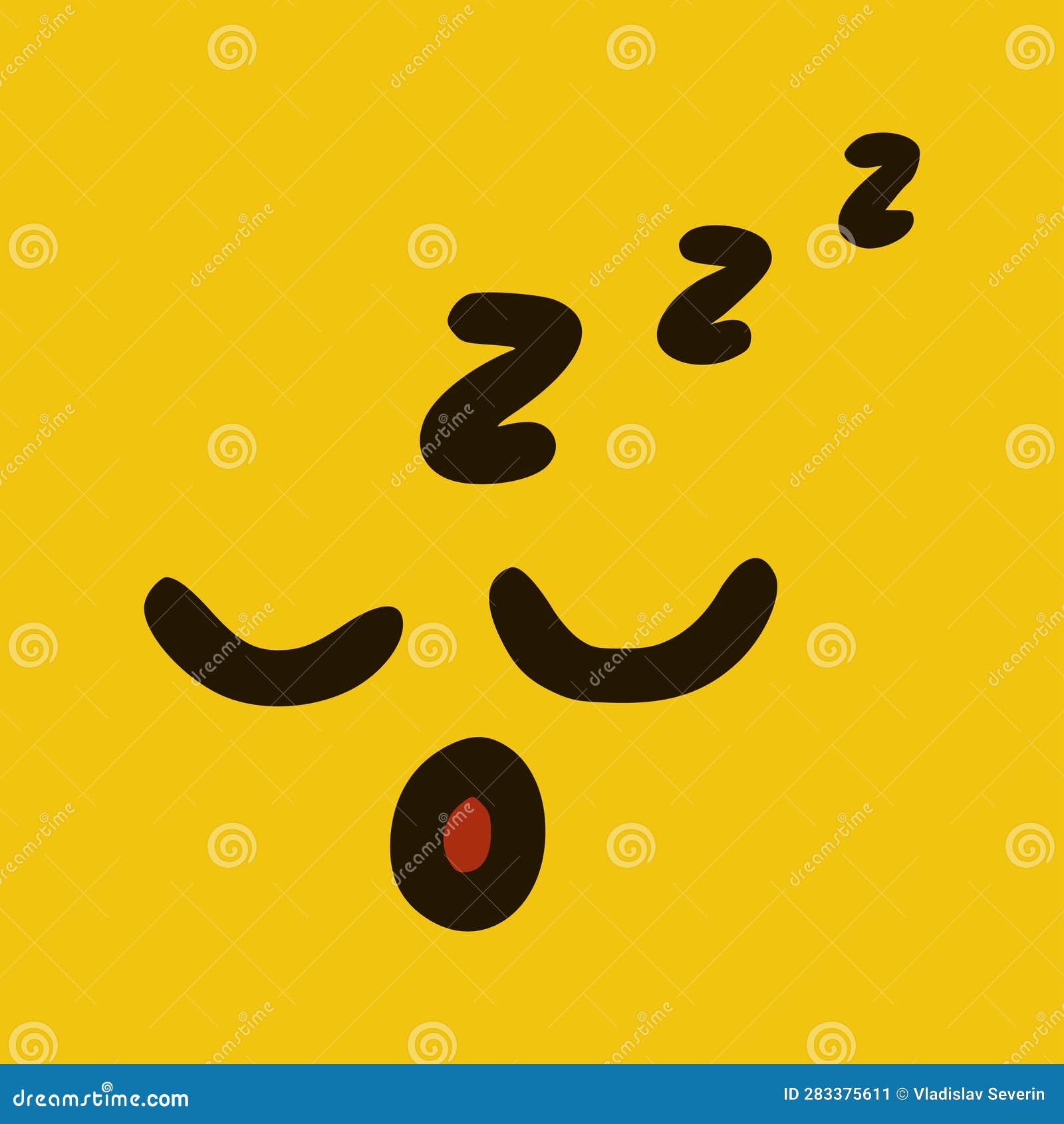 Sleeping Emoticon In Doodle Style. Cartoon Face Expressions Royalty ...