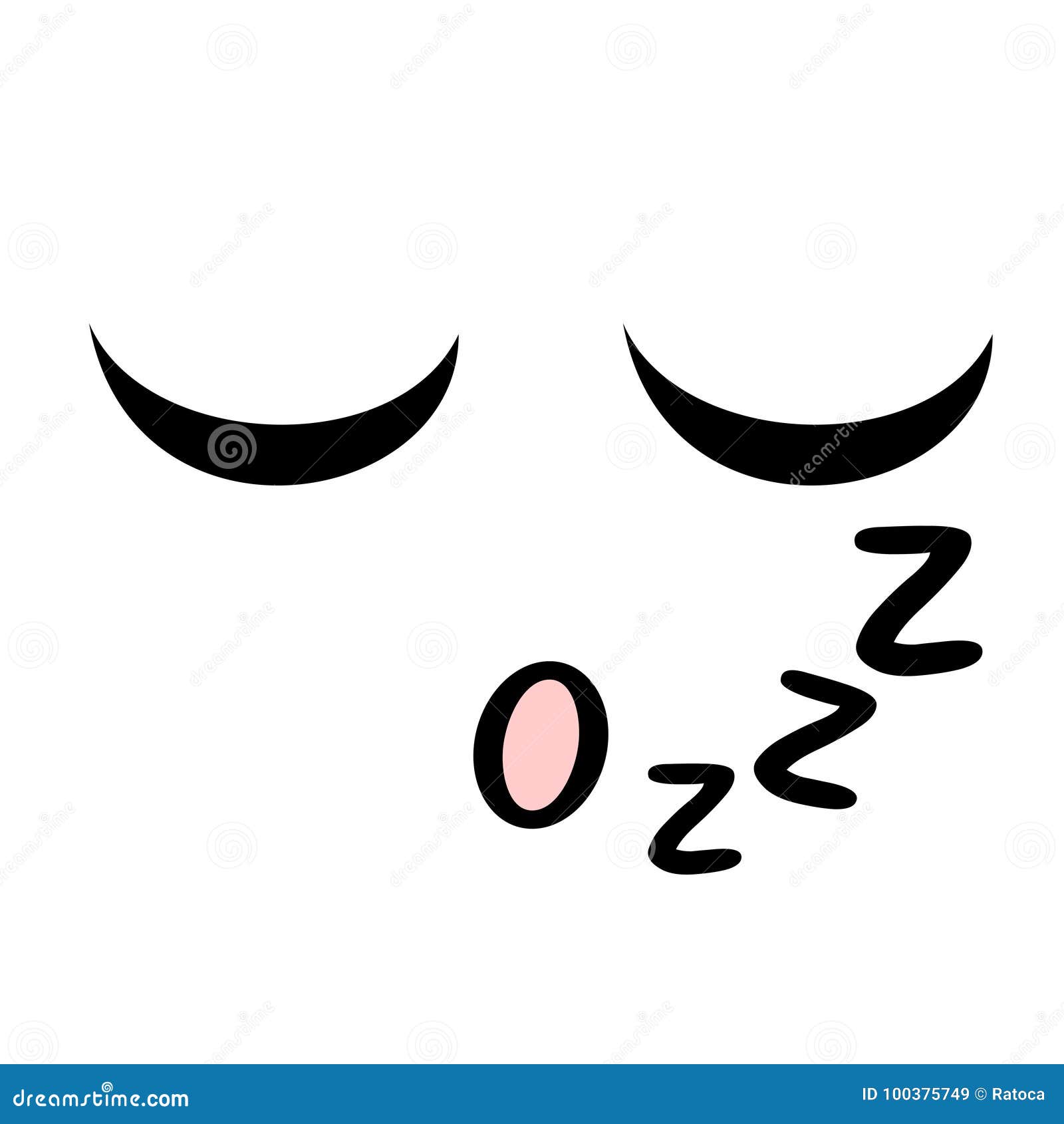 Sleeping expression stock vector. Illustration of expression - 100375749