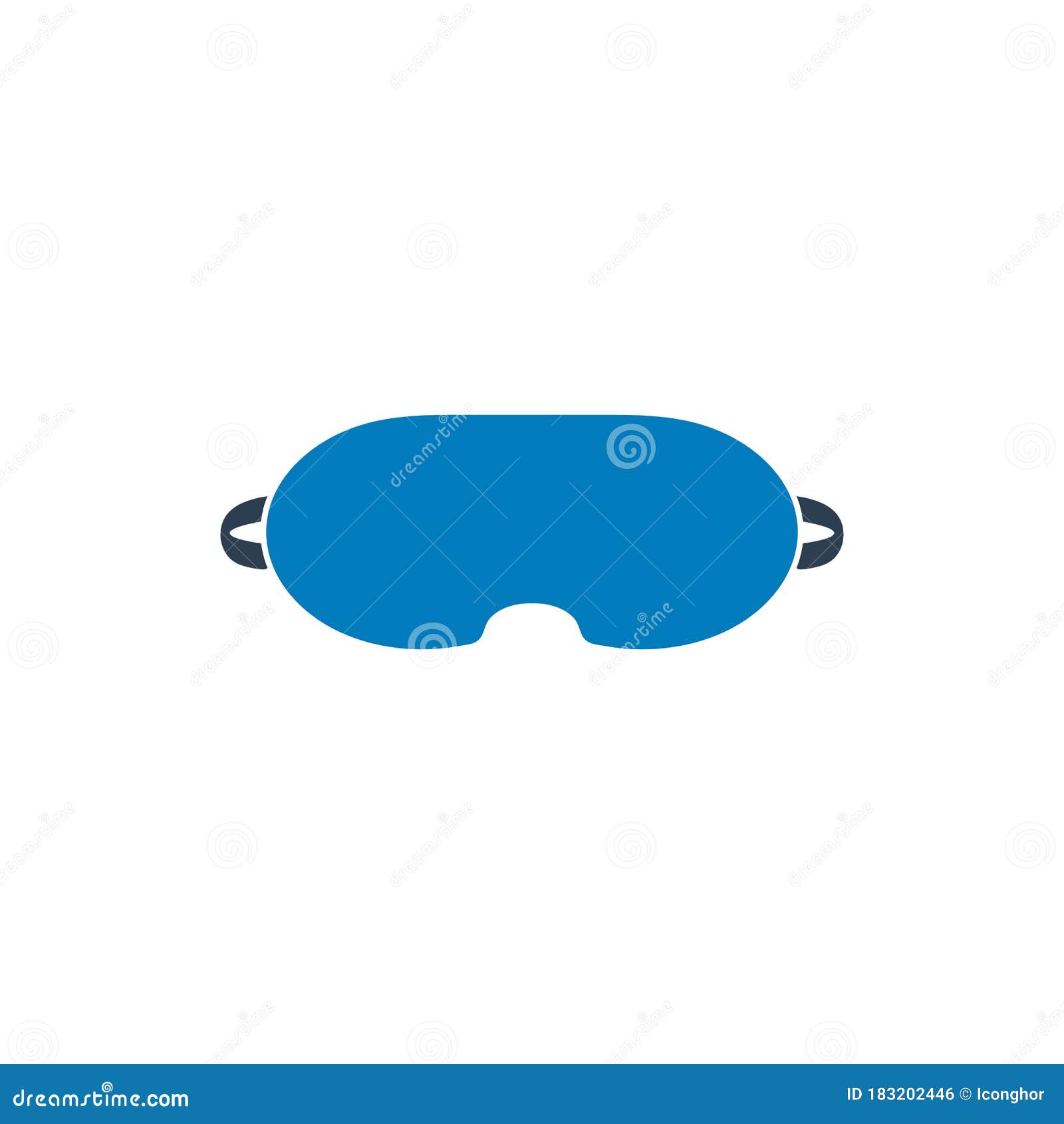 Sleeping Eye Mask Icon. stock vector. Illustration of flat - 183202446