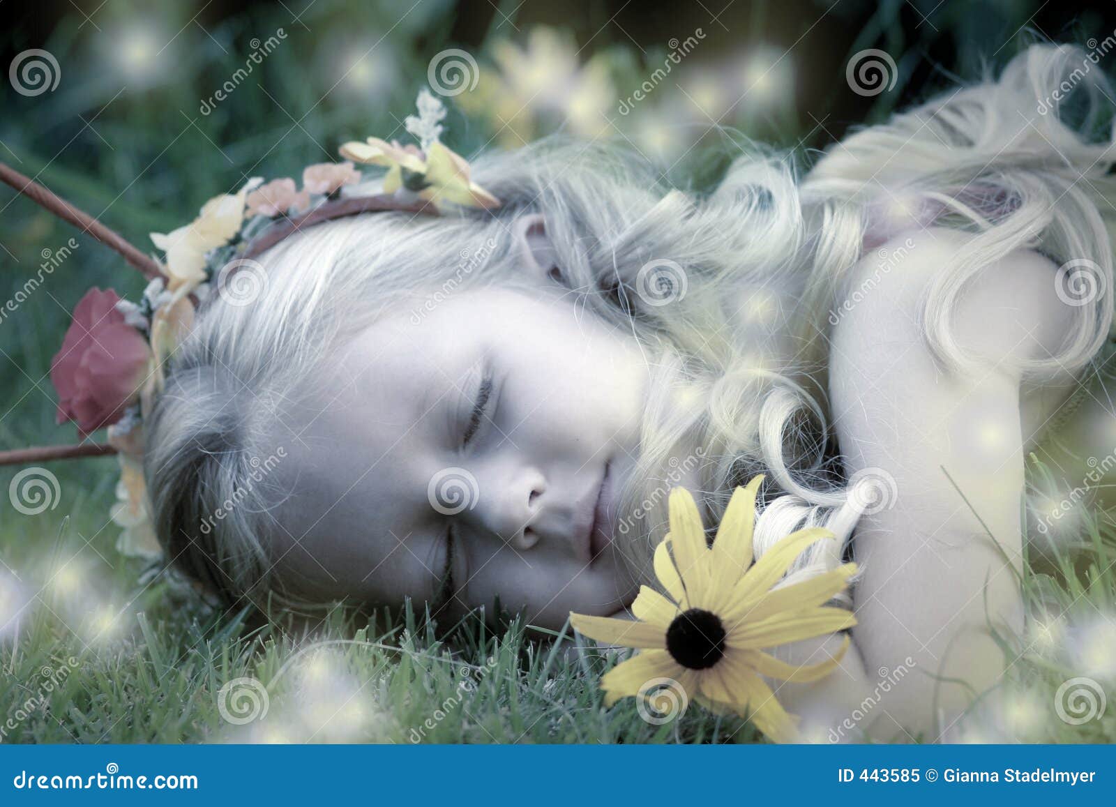 Sleeping Fairy S Nightlights Stock Image - Image of innocence ...
