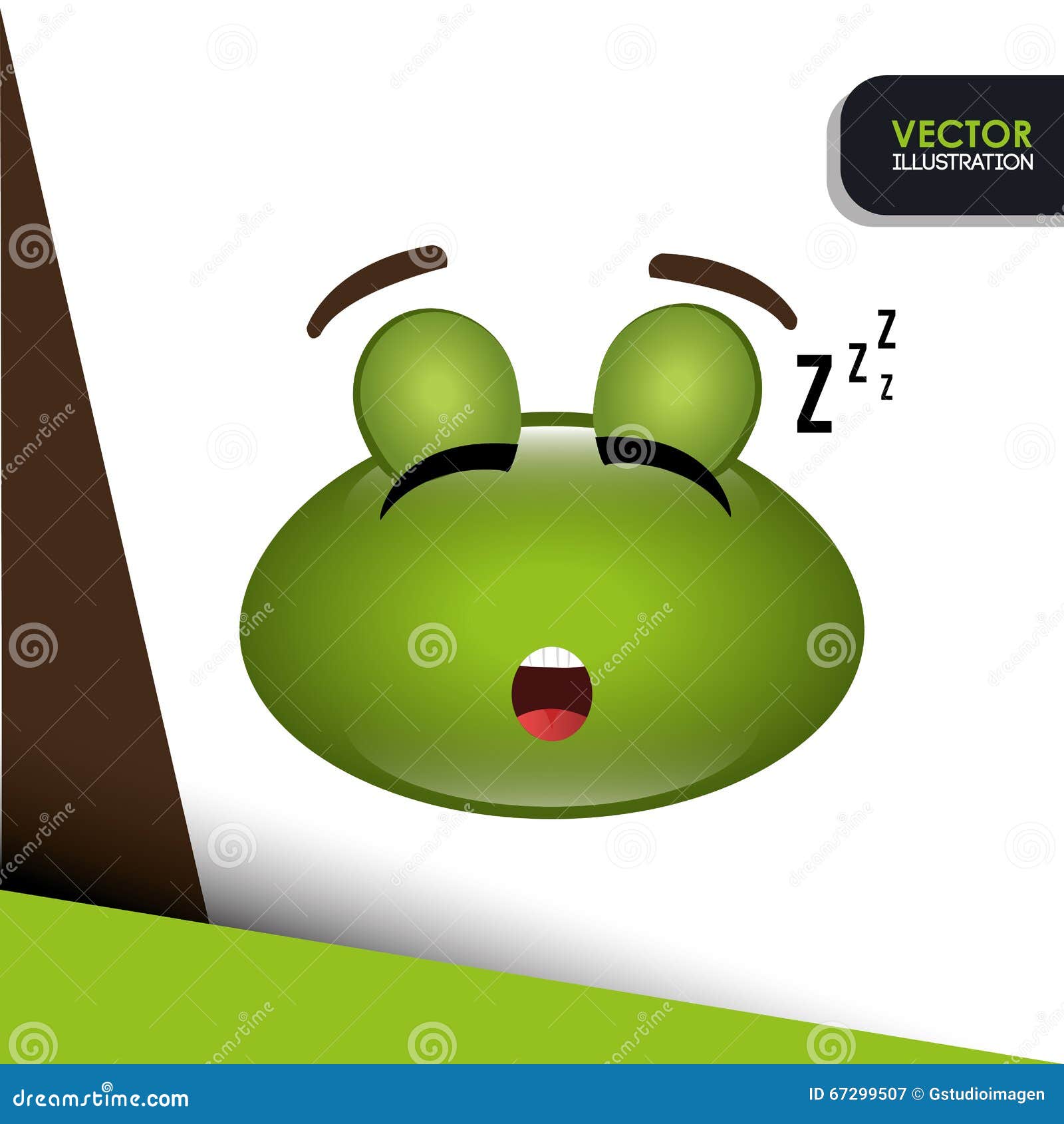 Sleeping frog design stock illustration. Illustration of cute - 67299507