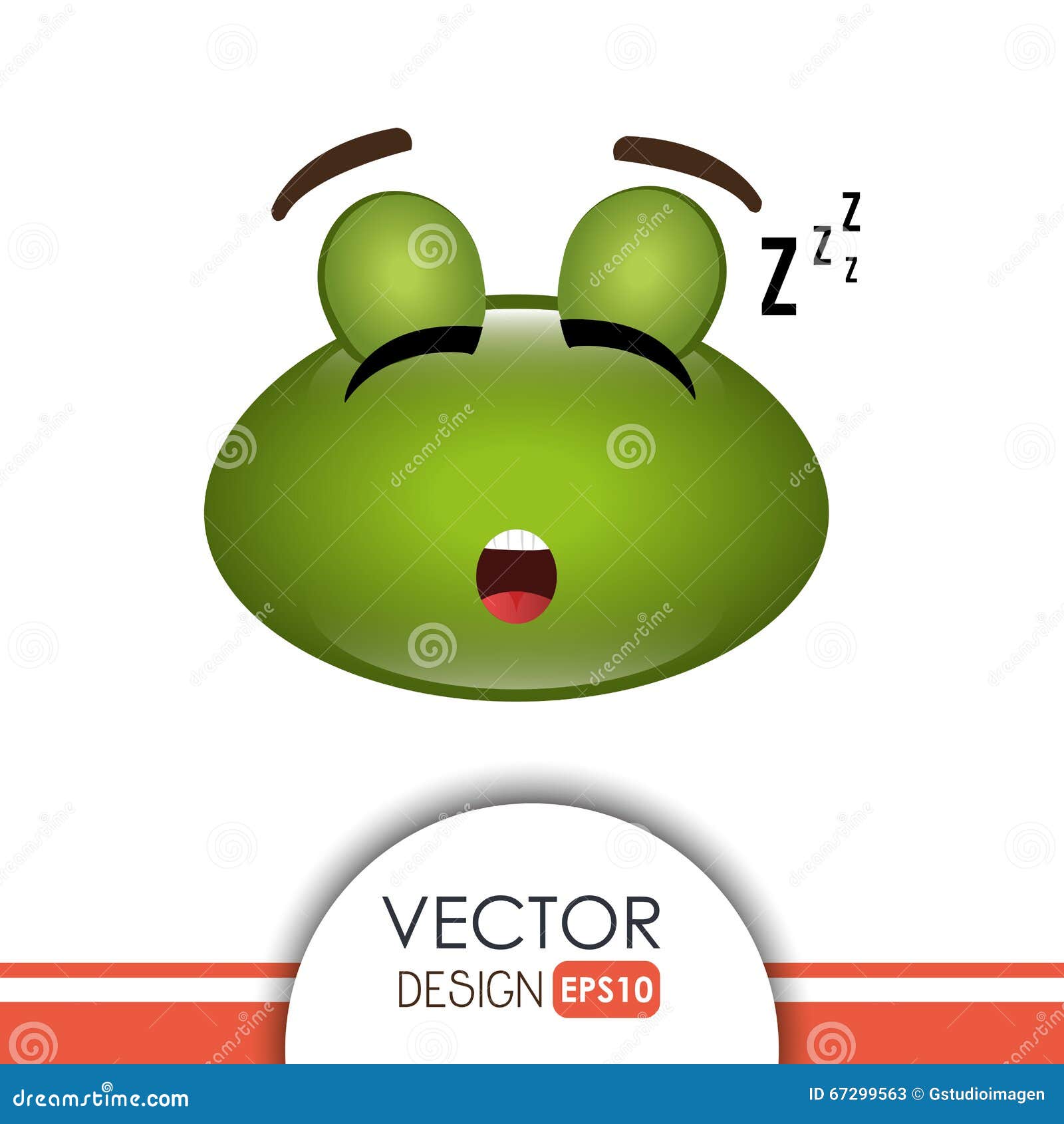 Sleeping frog design stock illustration. Illustration of design - 67299563