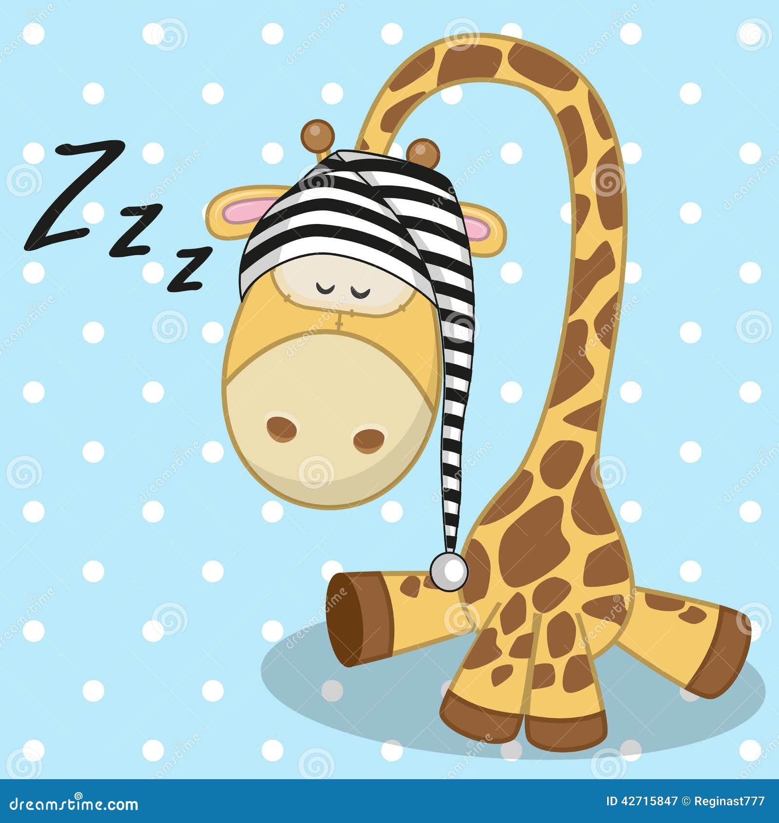 Sleeping Giraffe stock vector. Illustration of luck, pajamas - 42715847