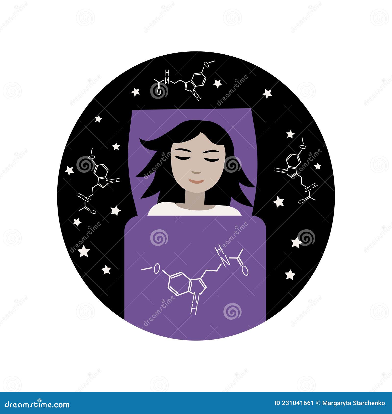 Melatonin Molecule Image Vector Illustration | CartoonDealer.com #160542030