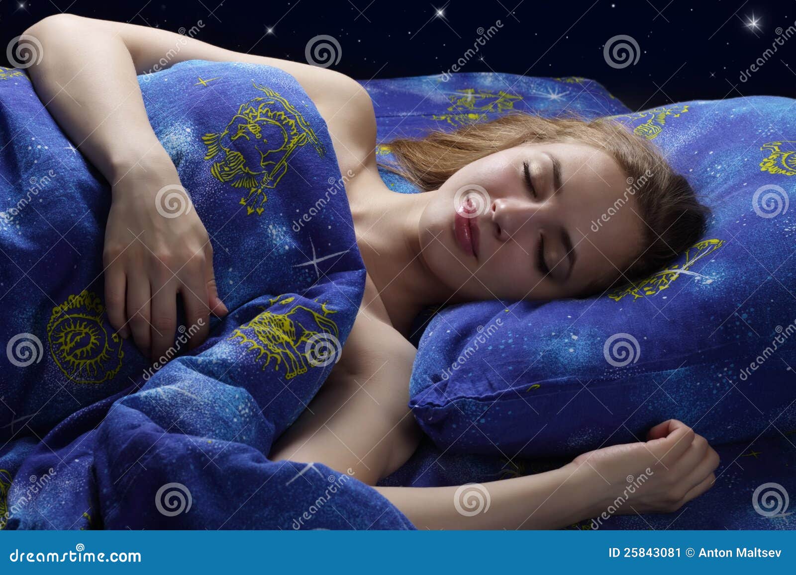 Sleeping Girl at night stock image. Image of night, female - 25843081