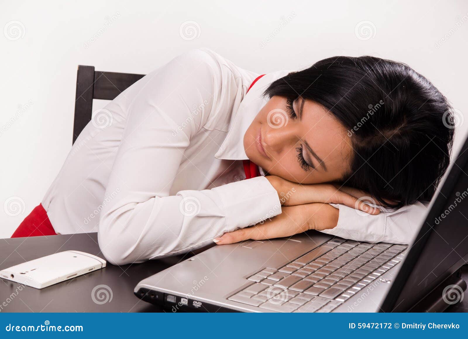 Sleeping Girl at Office Table Stock Photo - Image of businesspeople ...