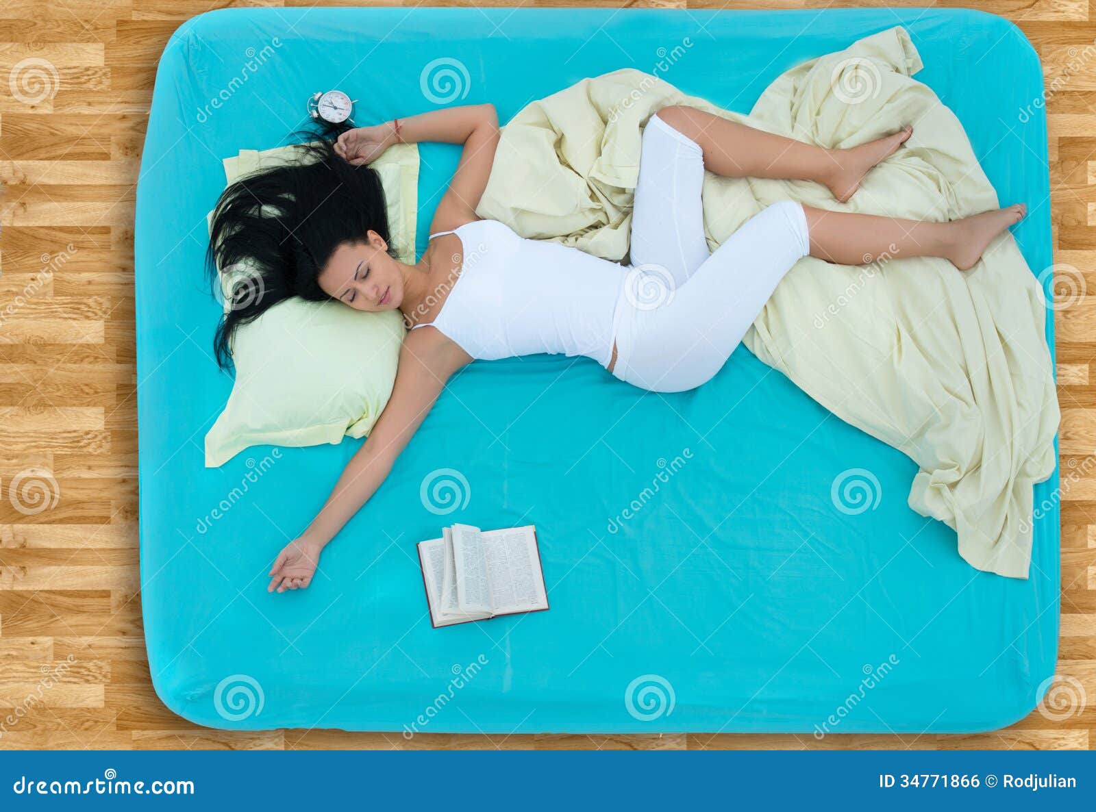 Sleeping Girl, View from Above Stock Photo - Image of recreation ...