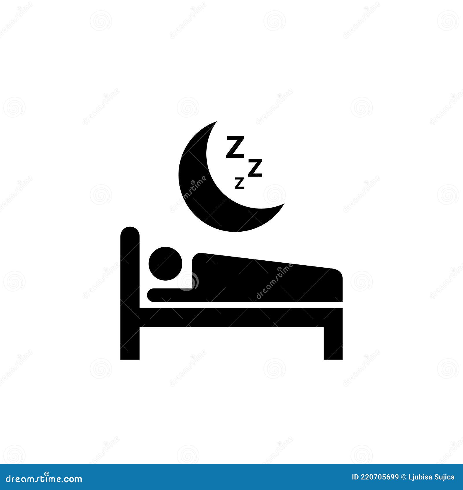 Sleeping Icon Isolated on White Background Stock Vector - Illustration ...