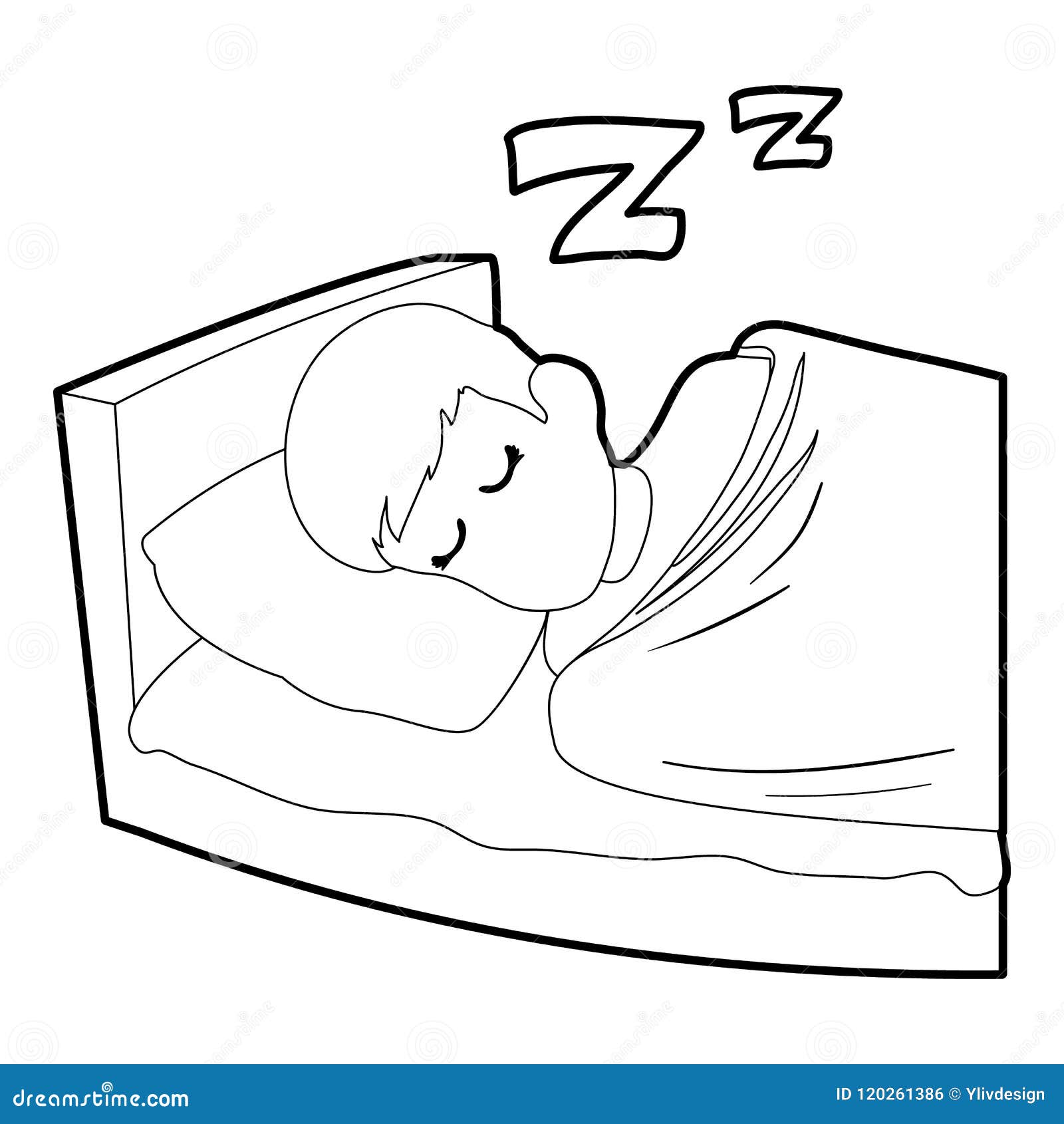 Sleeping Icon, Outline Style Stock Vector - Illustration of person ...