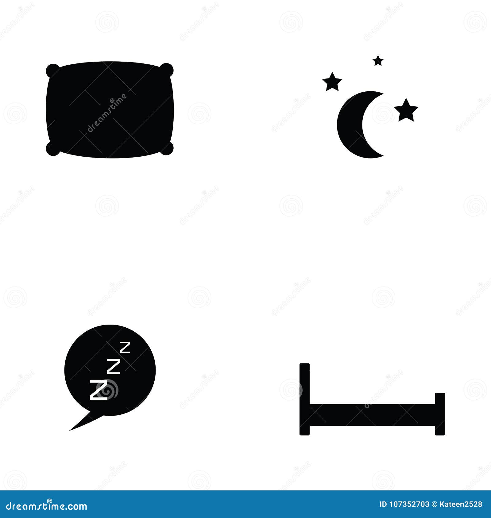 Sleeping icon set stock vector. Illustration of icon - 107352703