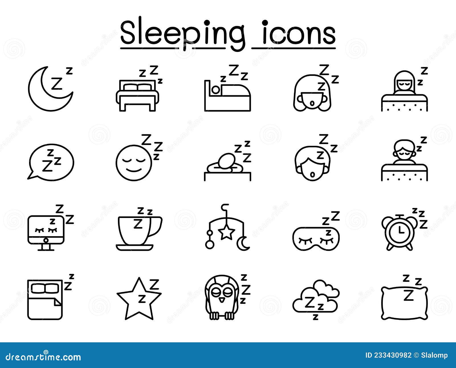 Sleeping Man Icon, People Sleep In Various Positions, Stickman Tired ...