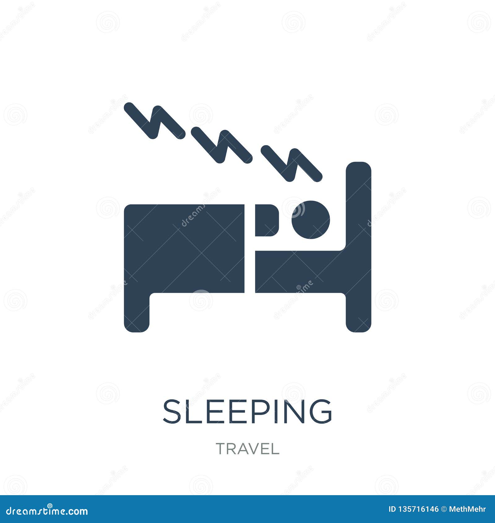 Sleeping Icon in Trendy Design Style. Sleeping Icon Isolated on White ...