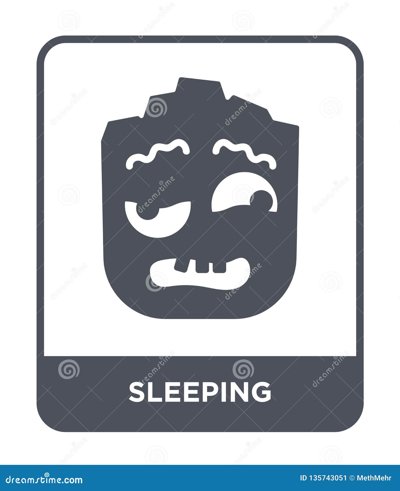 Sleeping Icon in Trendy Design Style. Sleeping Icon Isolated on White ...