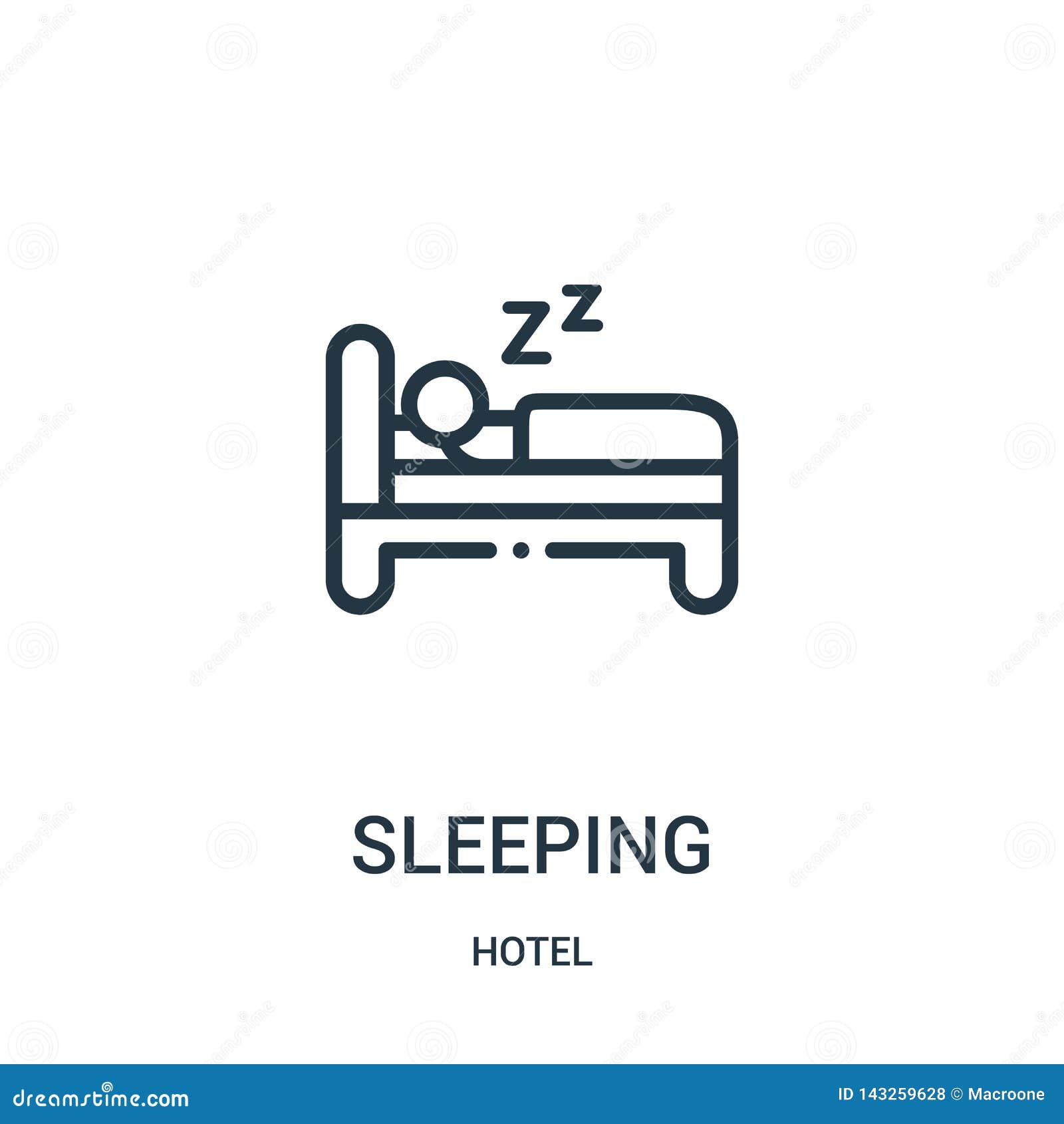 Sleeping Icon Vector from Hotel Collection. Thin Line Sleeping Outline ...