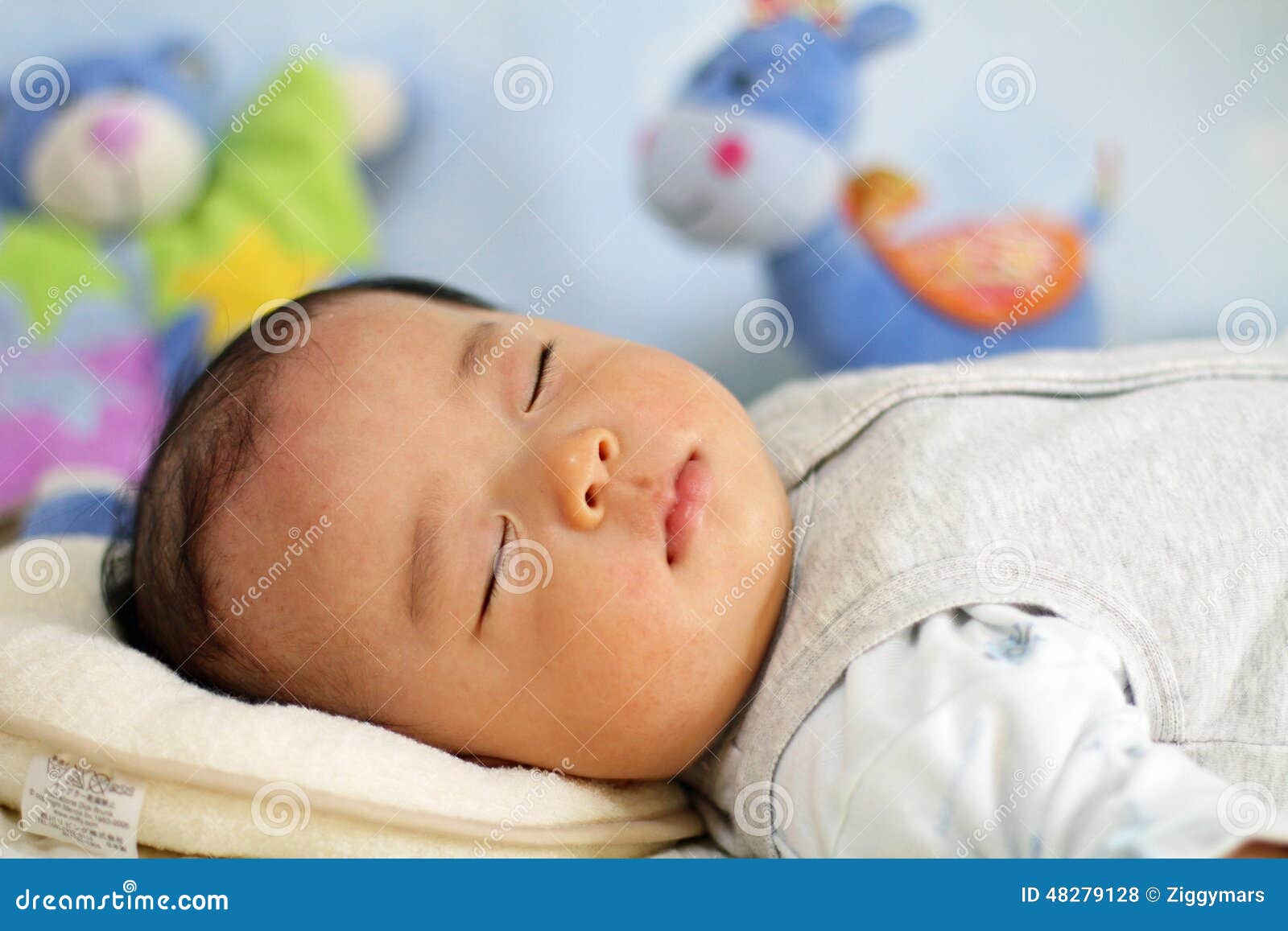 Sleeping Japanese baby boy stock photo. Image of small - 48279128