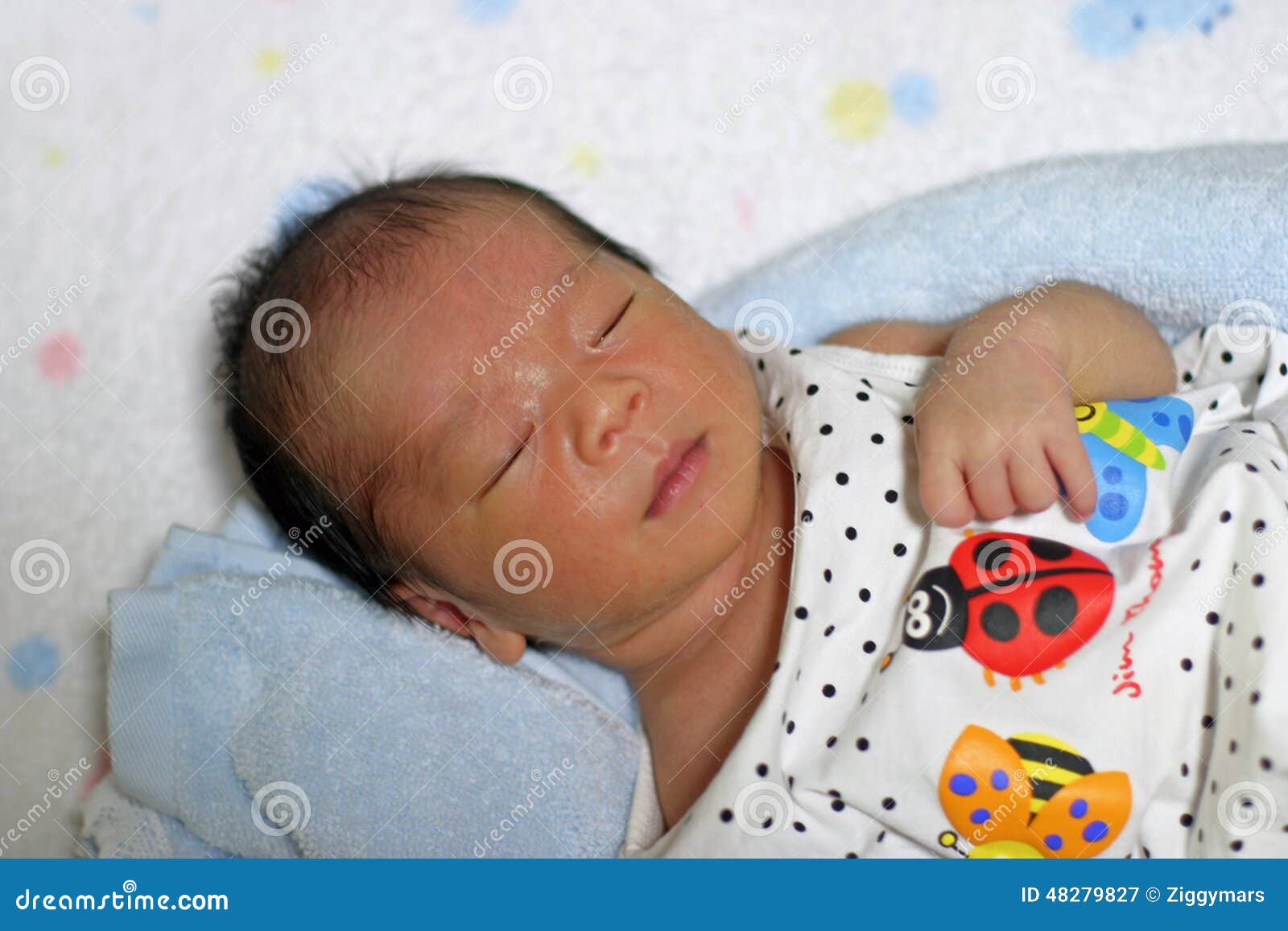 Sleeping Japanese Newborn Baby Stock Image - Image of lovely, child ...