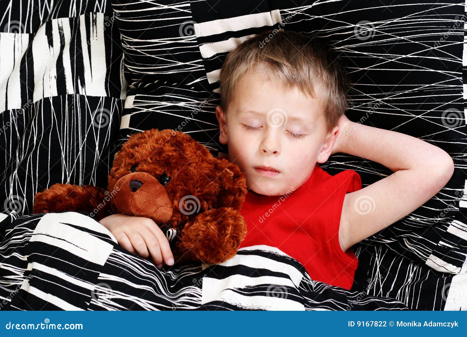 Sleeping kid stock photo. Image of pajamas, portrait, human - 9167822