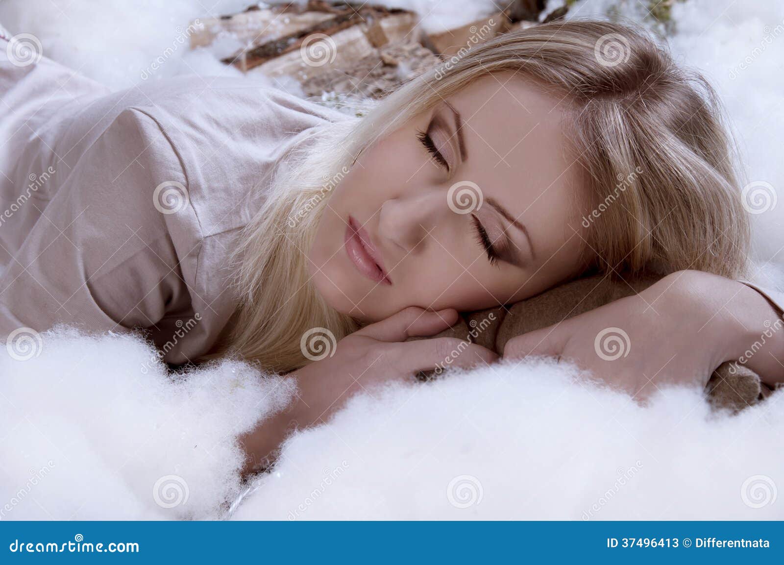 Sleeping lady stock image. Image of sleep, nice, hair - 37496413