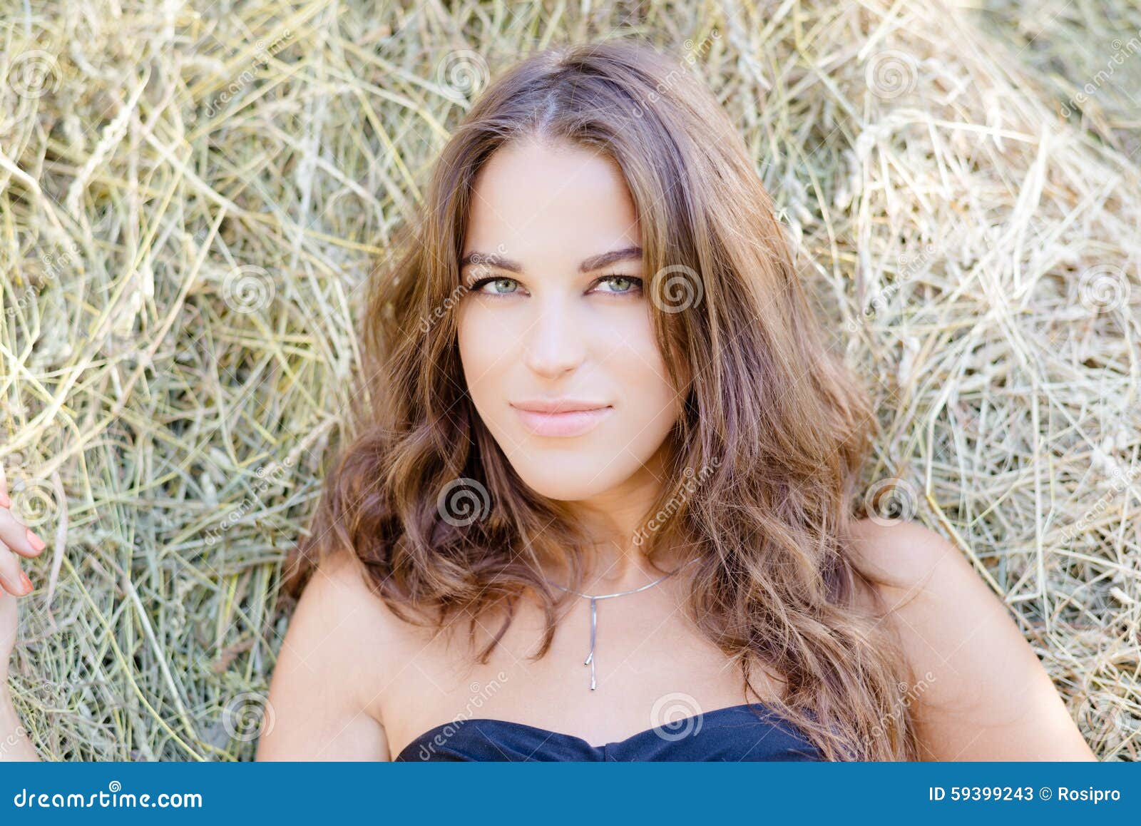 Sleeping lady on hay stack stock image. Image of natural - 59399243