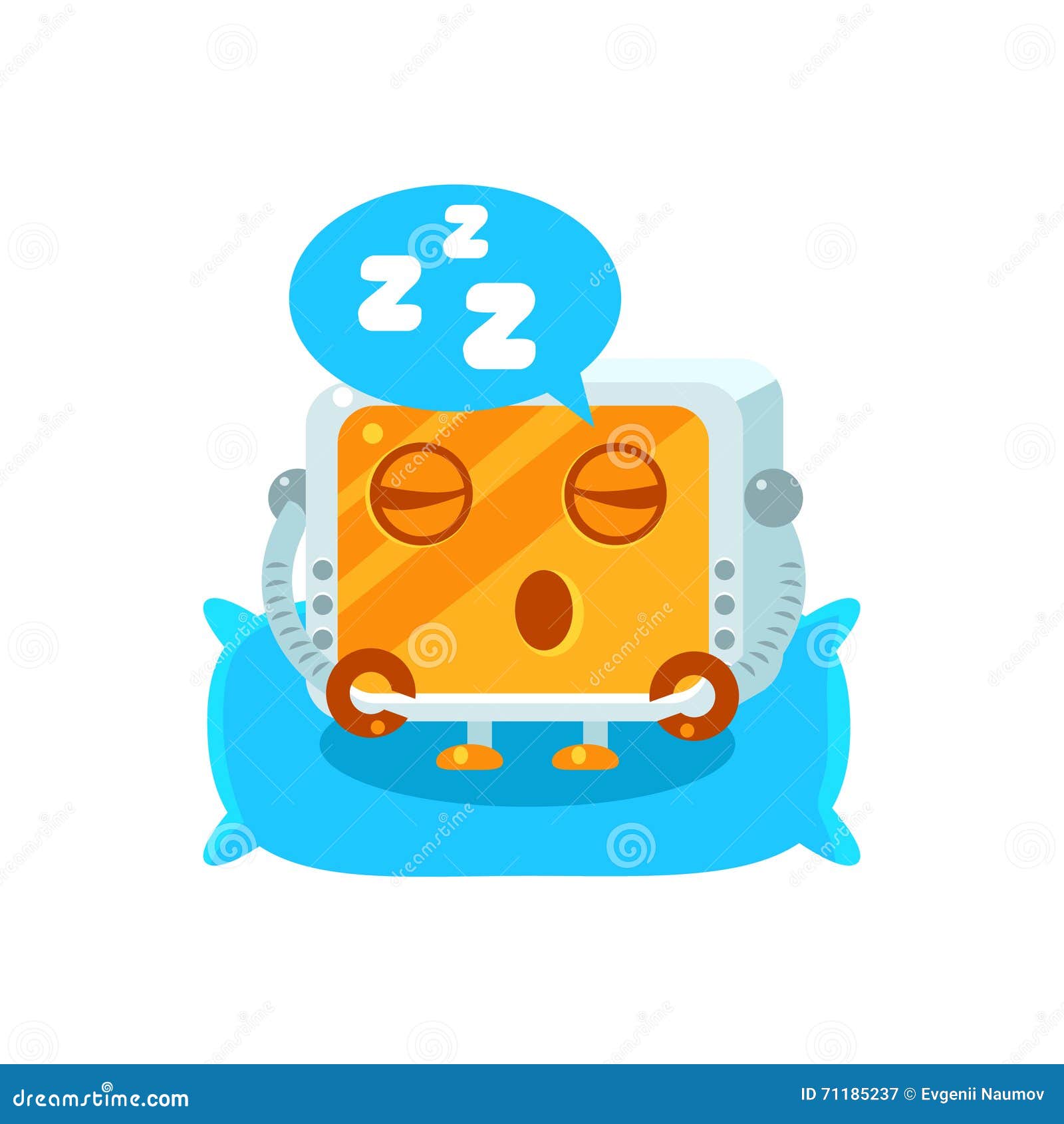 Robot Sleeping Emoji. Cyborg Asleep Emotions. Robotic Man Dormant ...