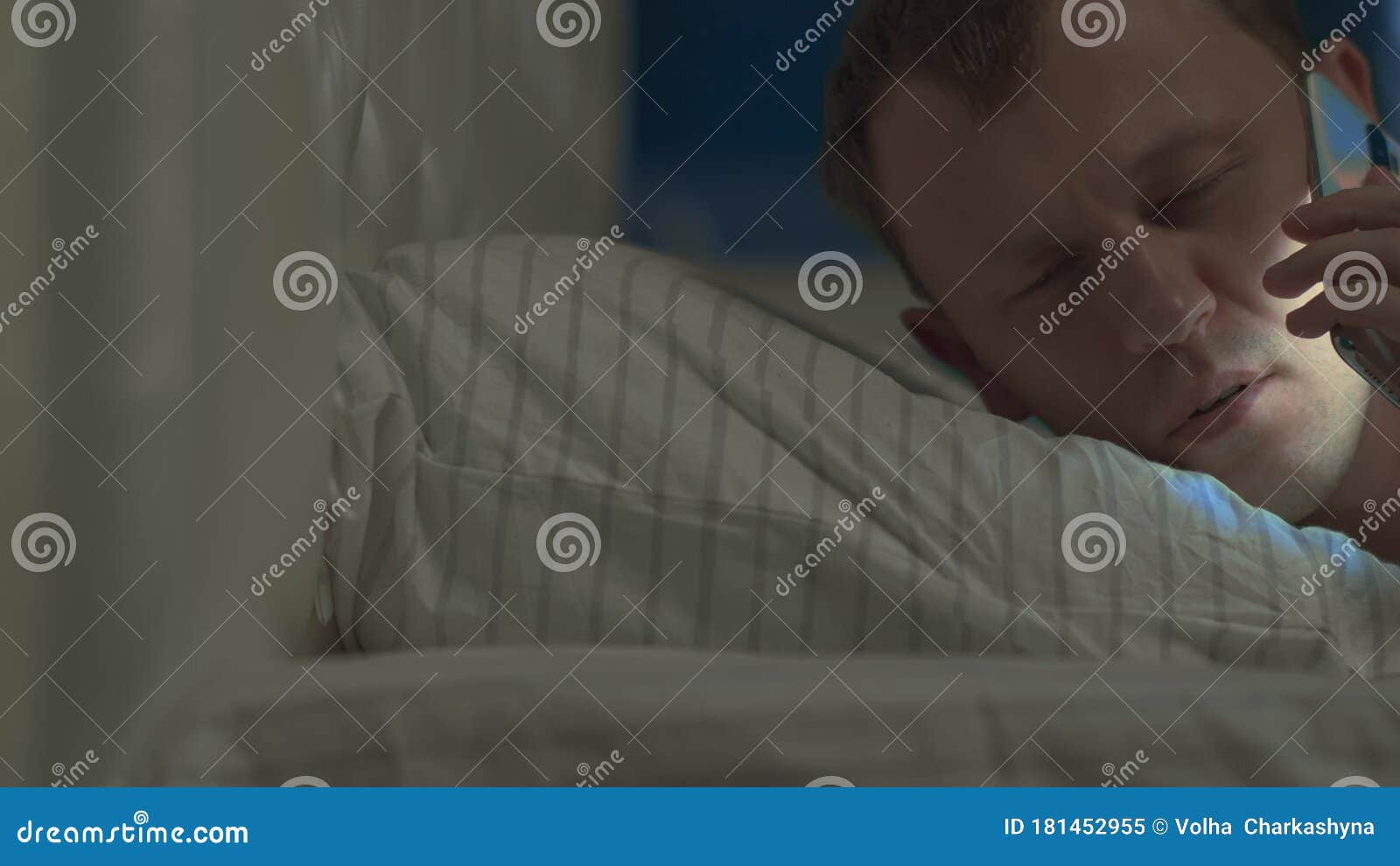 Sleeping Man Ringing Mobile Phone at Night Stock Video - Video of ...