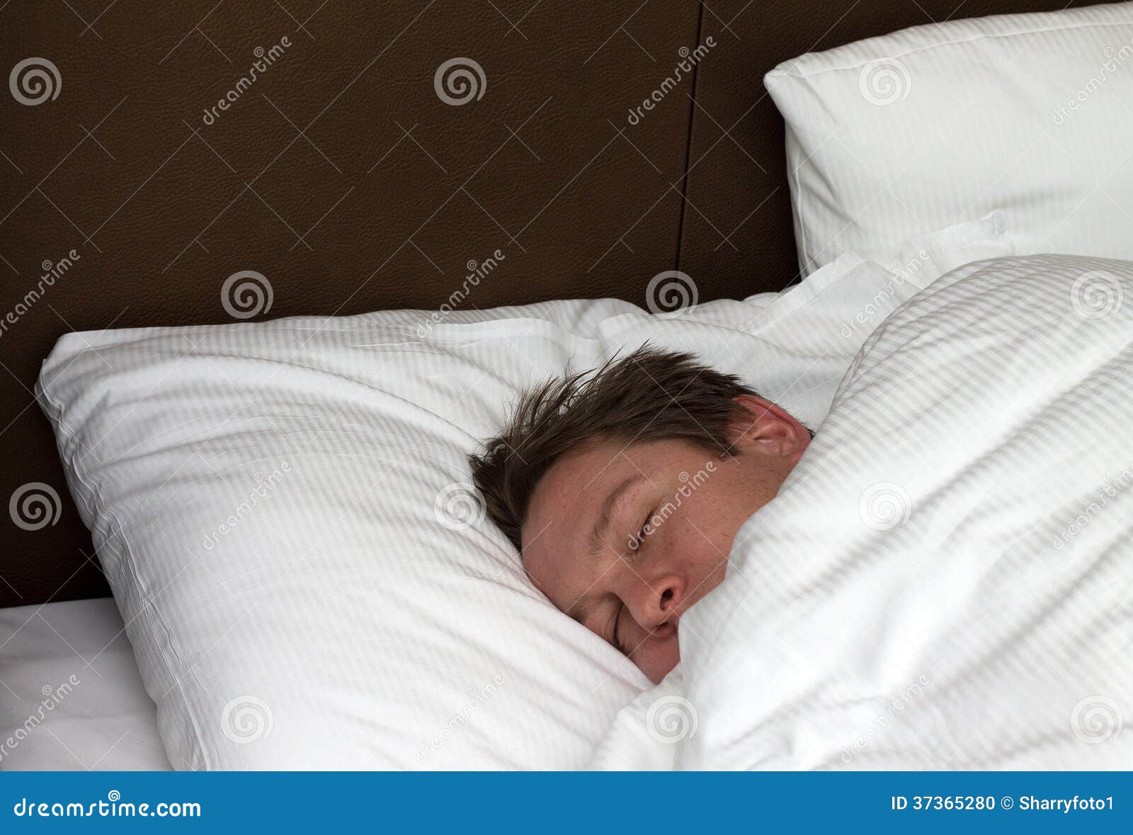 Sleeping man stock photo. Image of comfortable, linen - 37365280