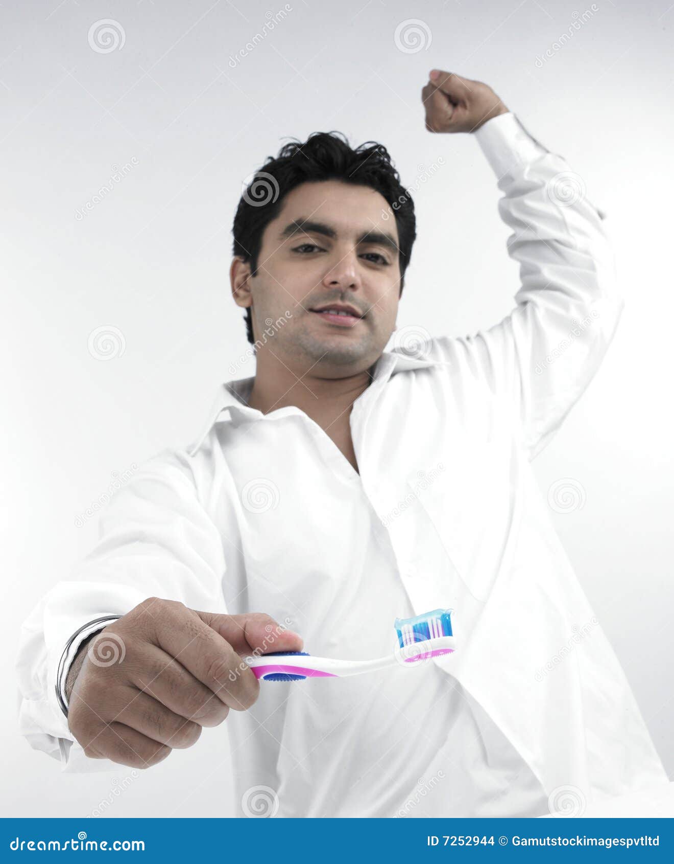 Sleeping Man with His Toothbrush Stock Photo - Image of black, adult ...