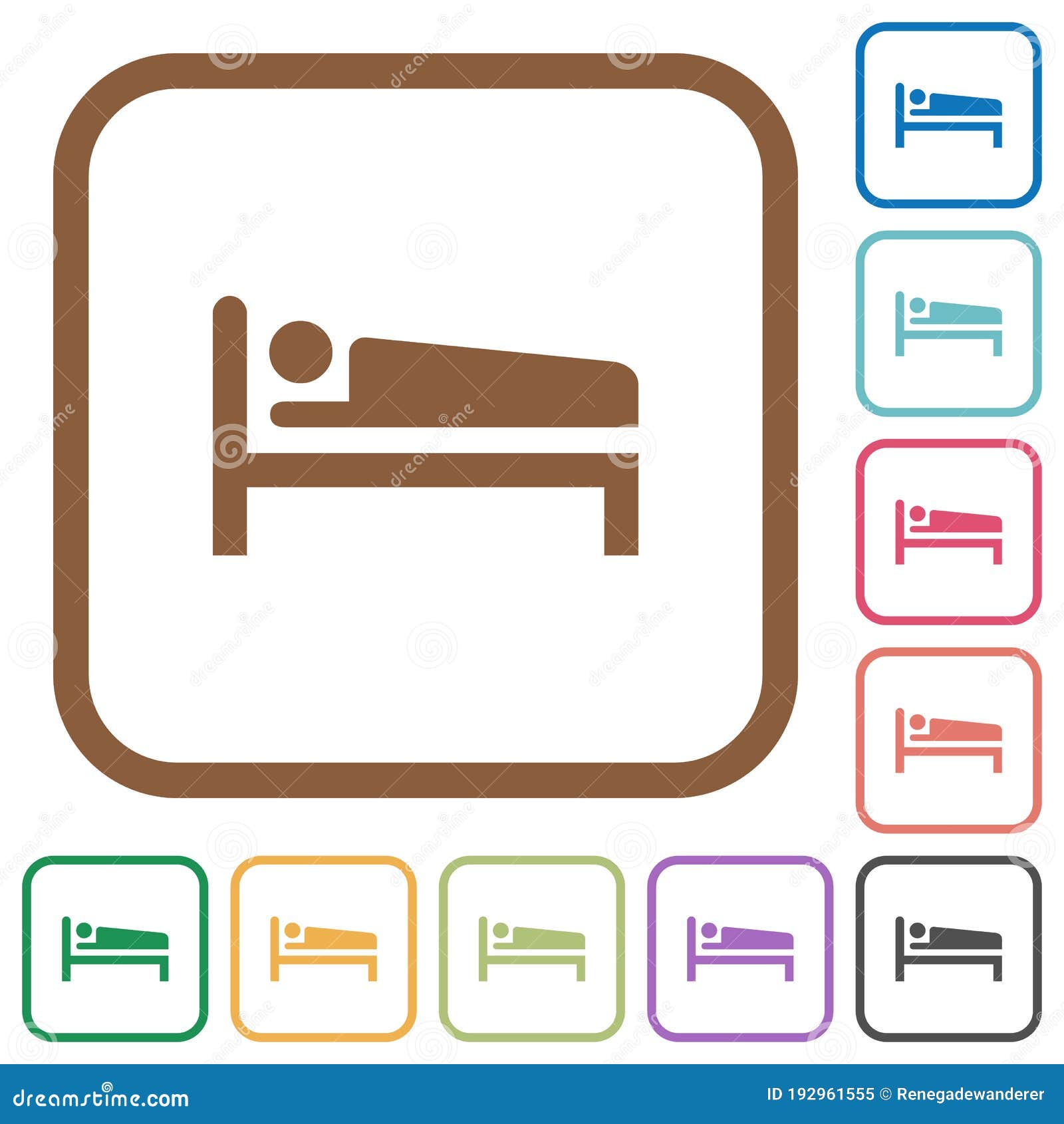 Sleeping man simple icons stock vector. Illustration of design - 192961555