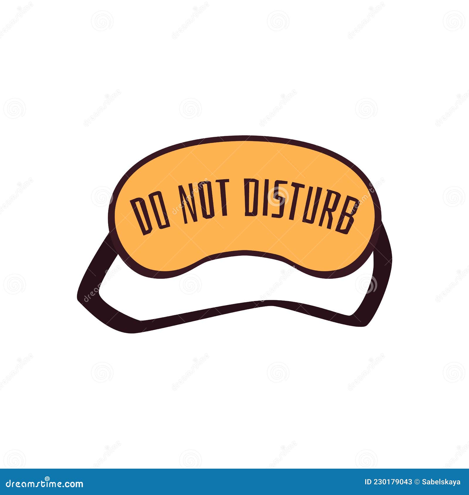 Sleeping Mask with Do Not Disturb Text, Flat Vector Illustration ...