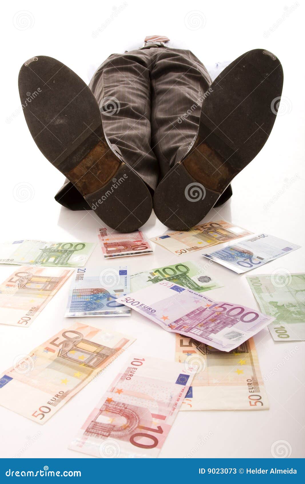 Sleeping with the money stock image. Image of fortune - 9023073