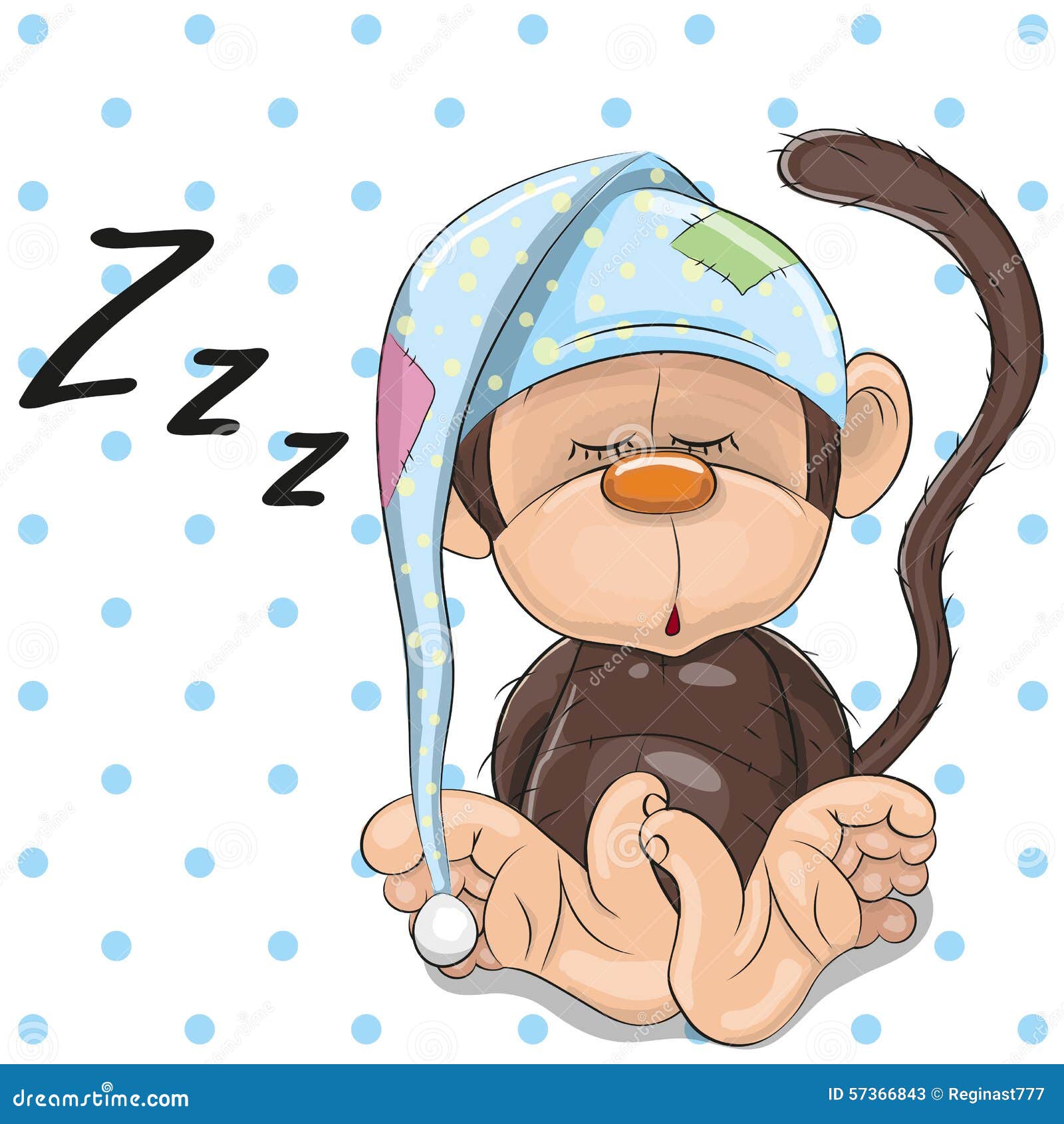 Sleeping Monkey stock vector. Illustration of illustrations - 57366843