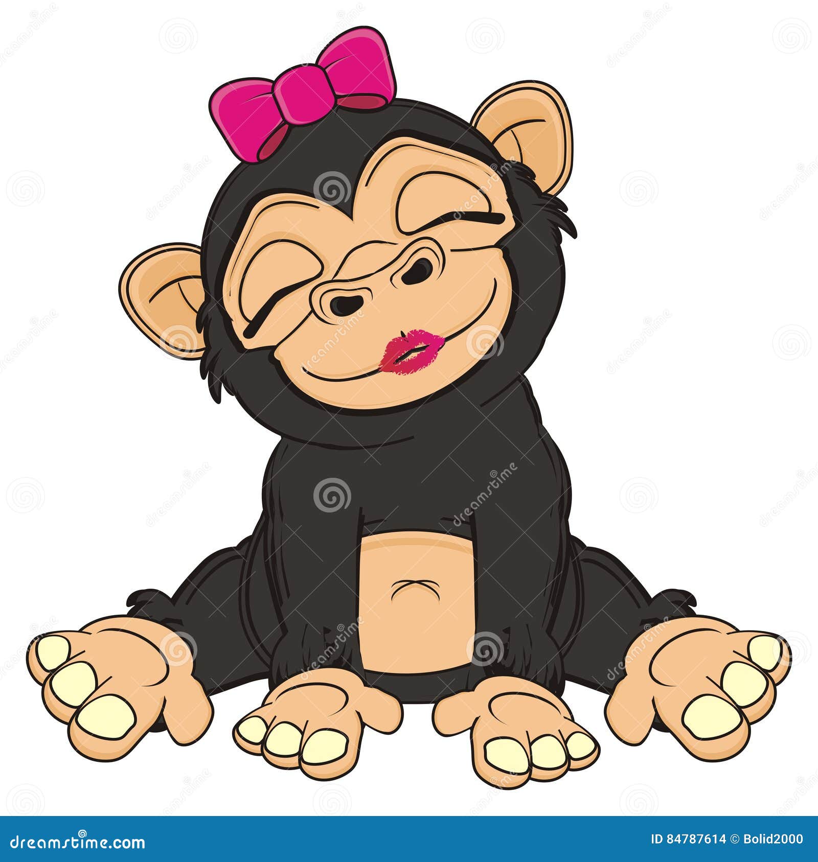 Monkey Girl Face Emoji Cartoon Vector | CartoonDealer.com #78279793