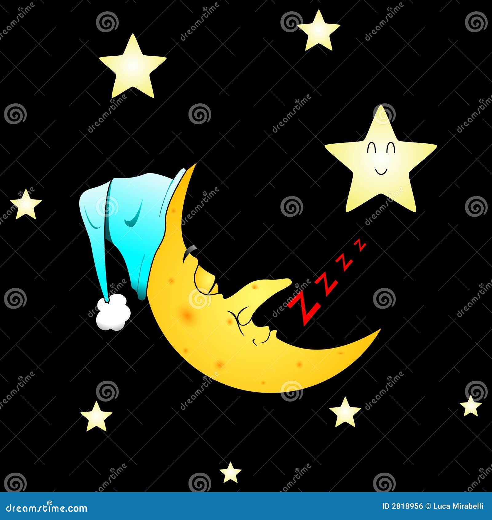 Sleeping Moon stock illustration. Illustration of moon - 2818956