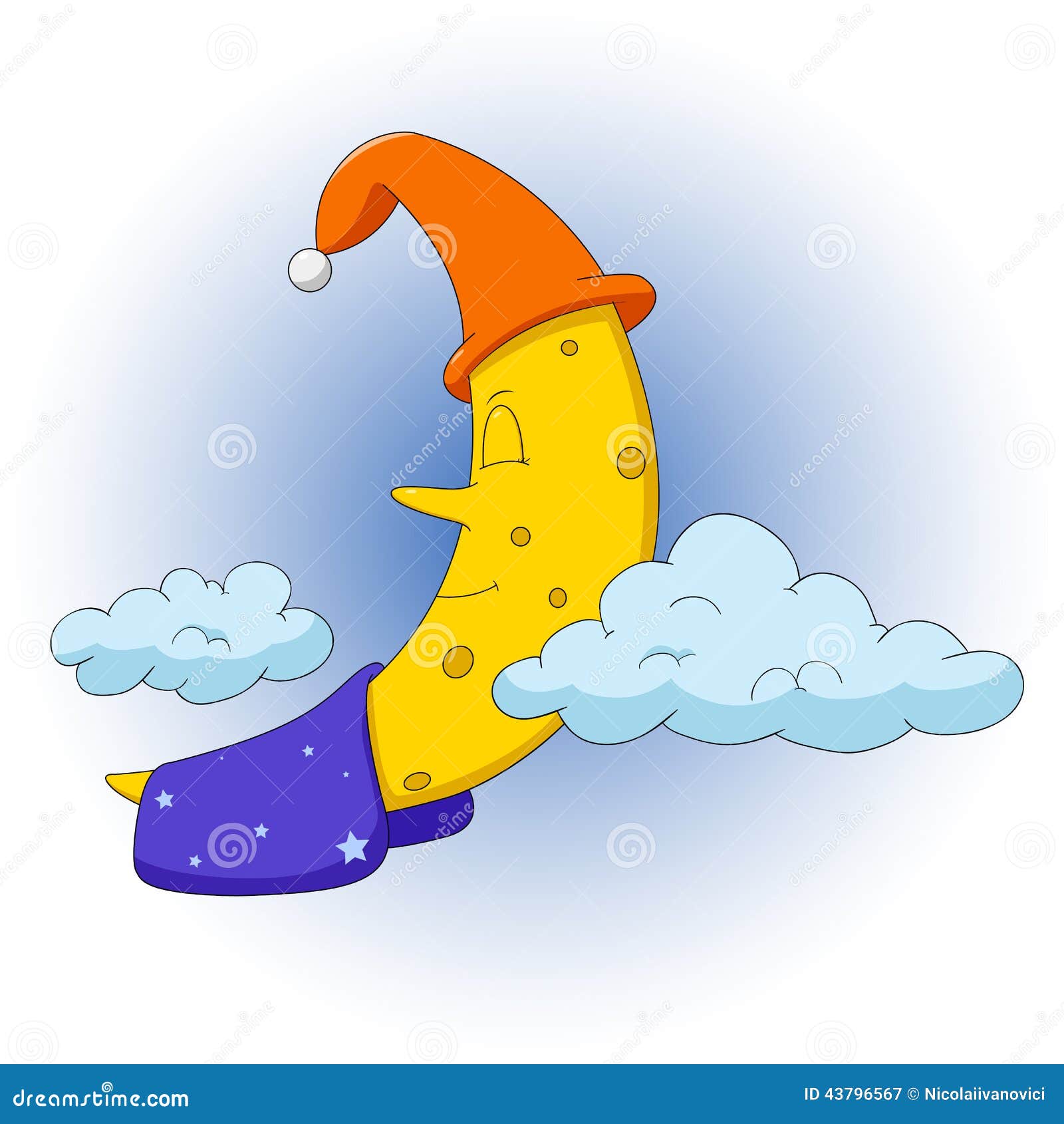 Sleeping moon stock vector. Illustration of clip, moon - 43796567