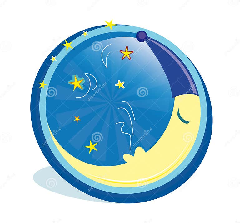 Sleeping moon in icon stock vector. Illustration of cartoon - 16013937