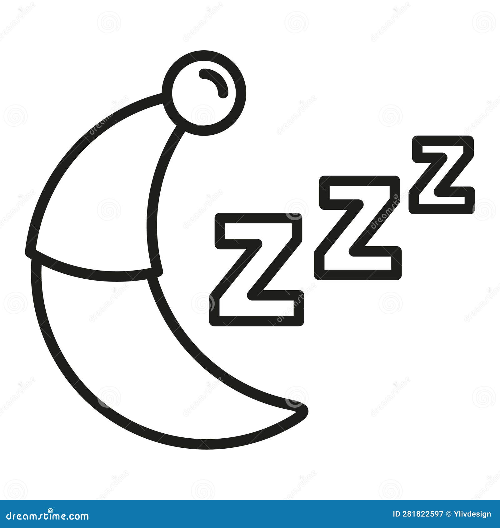 Sleeping Moon Icon Outline Vector. Sleep Problem Stock Illustration ...