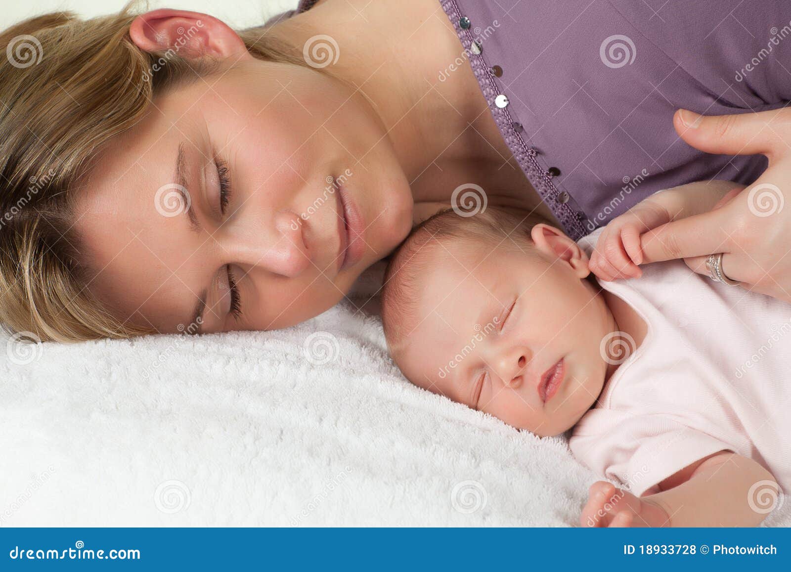 Sleeping mother and baby stock photo. Image of serene - 18933728