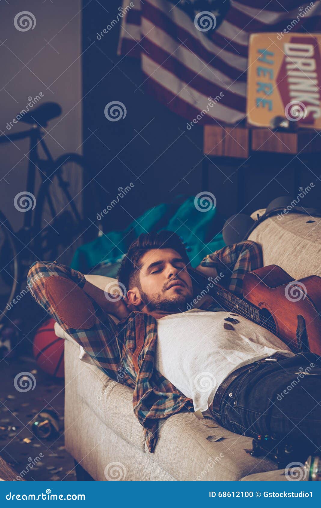 Sleeping Off that Hangover. Stock Photo - Image of interior ...