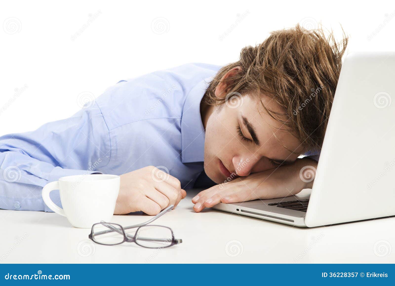 Sleeping over the laptop stock image. Image of head, business - 36228357