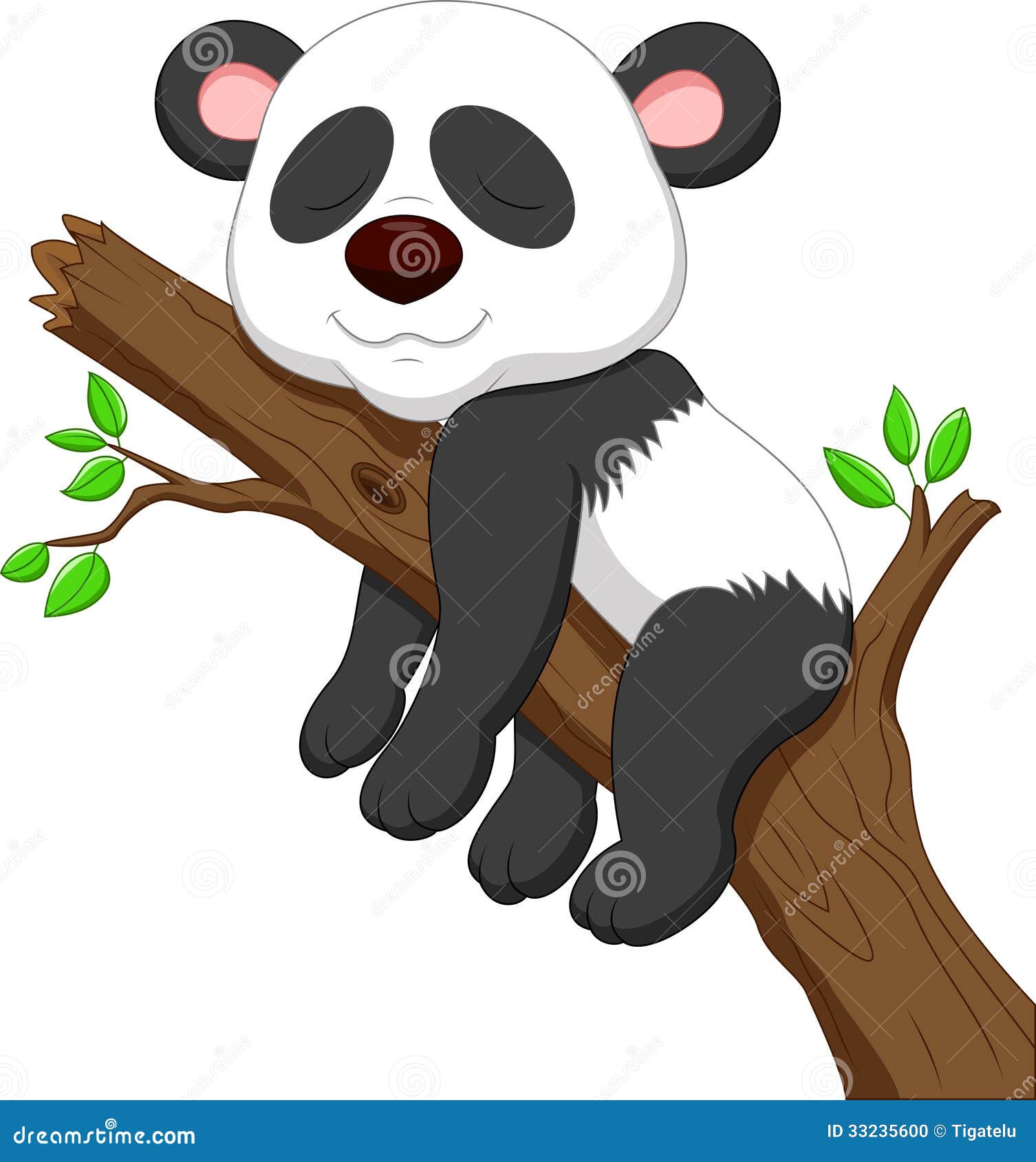 Panda Cartoon Character Design With Isolated Green Background Vector ...